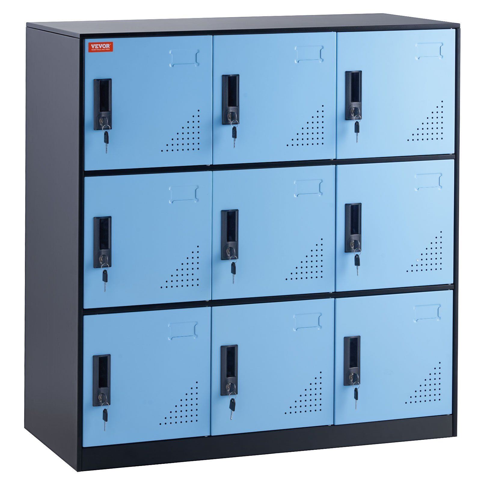 Metal Locker for Employees, 9 Doors Storage Cabinet with Card Slot ...