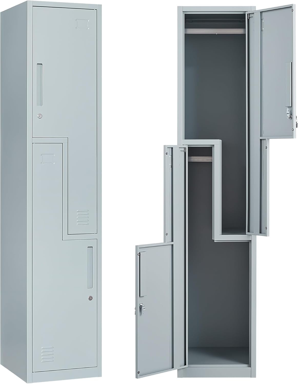 Metal Locker L Shape with 2 Doors Employees Locker Storage Cabinet ...