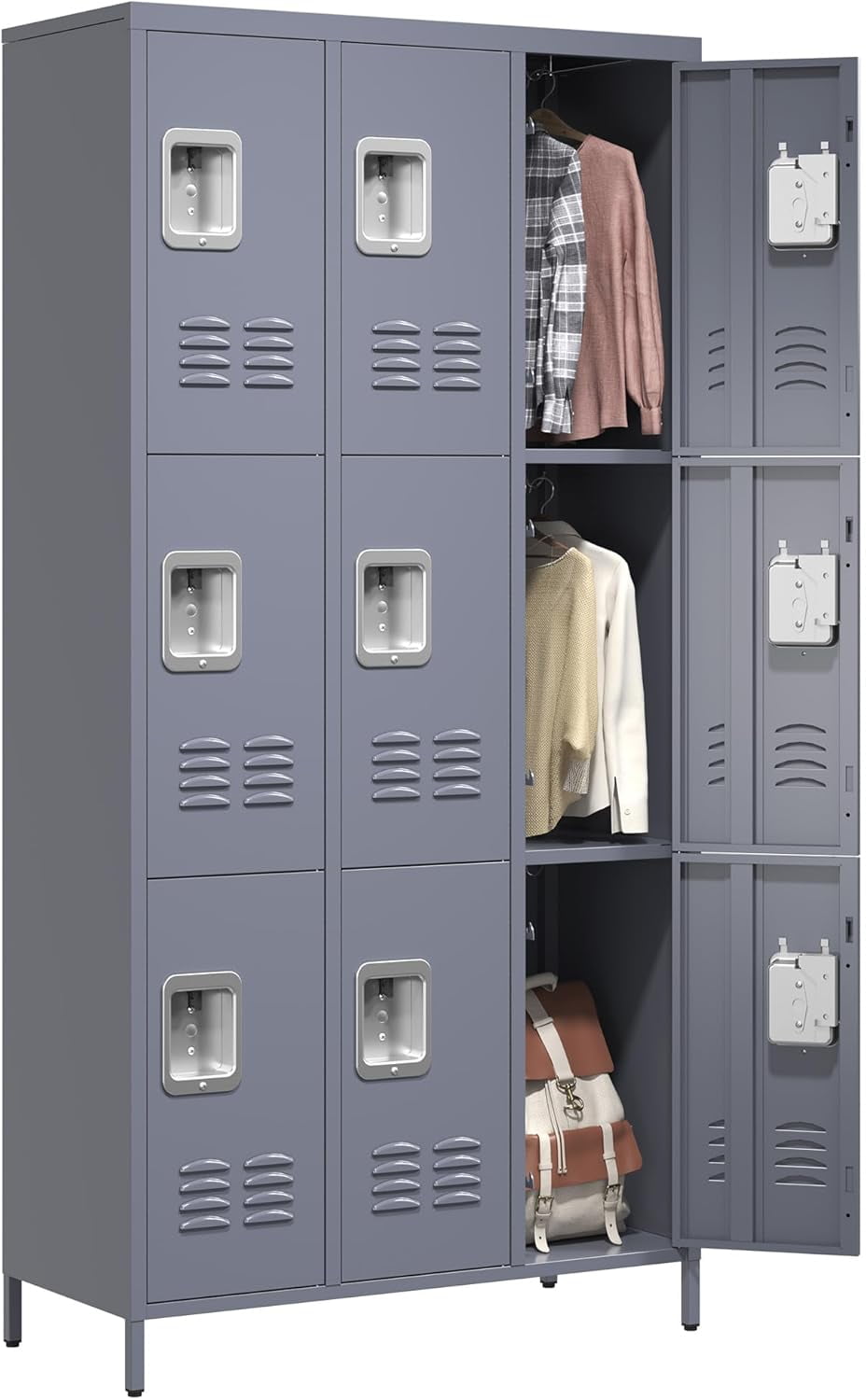 Metal Locker Locking Storage Lockers for Employees, Tall Staff Locker ...