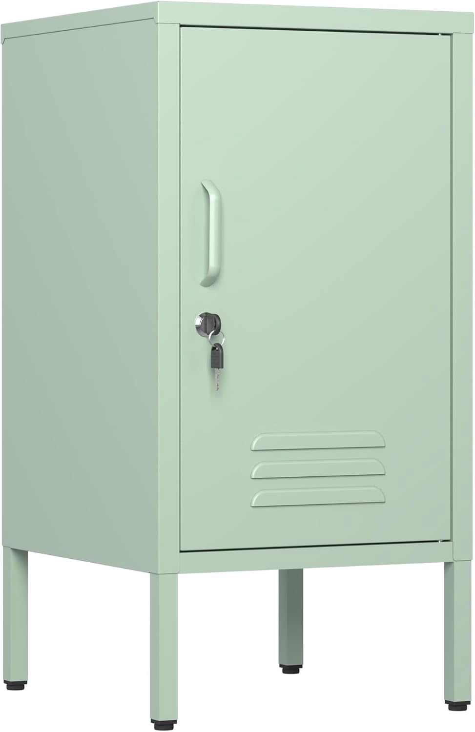 Metal Locker Nightstand with Door & Shelf, Modern Steel Bedside Storage ...