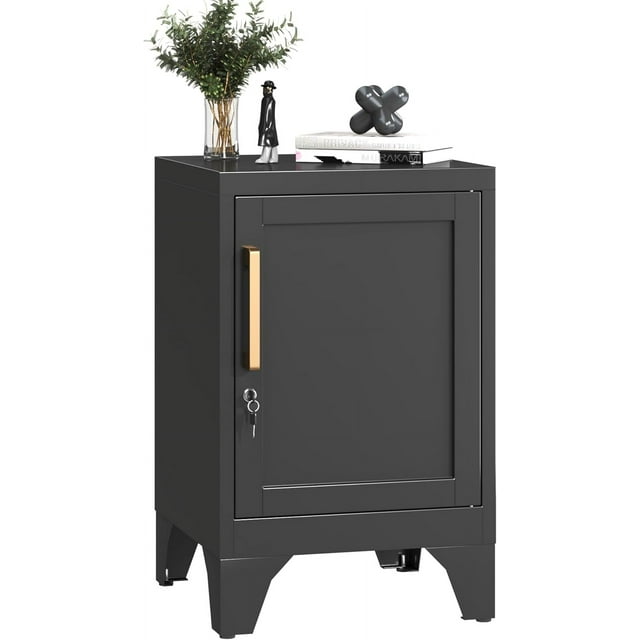 Metal Locker Nightstand,Modern End Table with Storage Nighstands with ...
