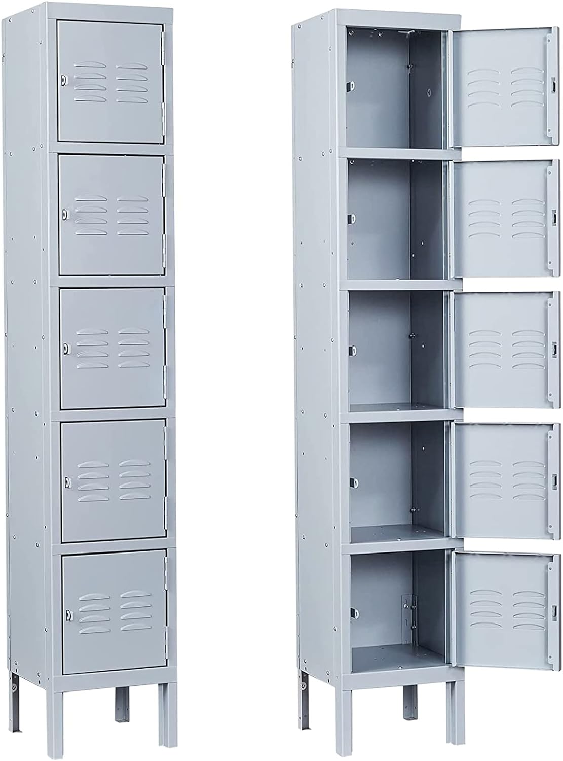 Metal Locker Organizer for Work 66" Cabinets with Doors, Tall Narrow ...