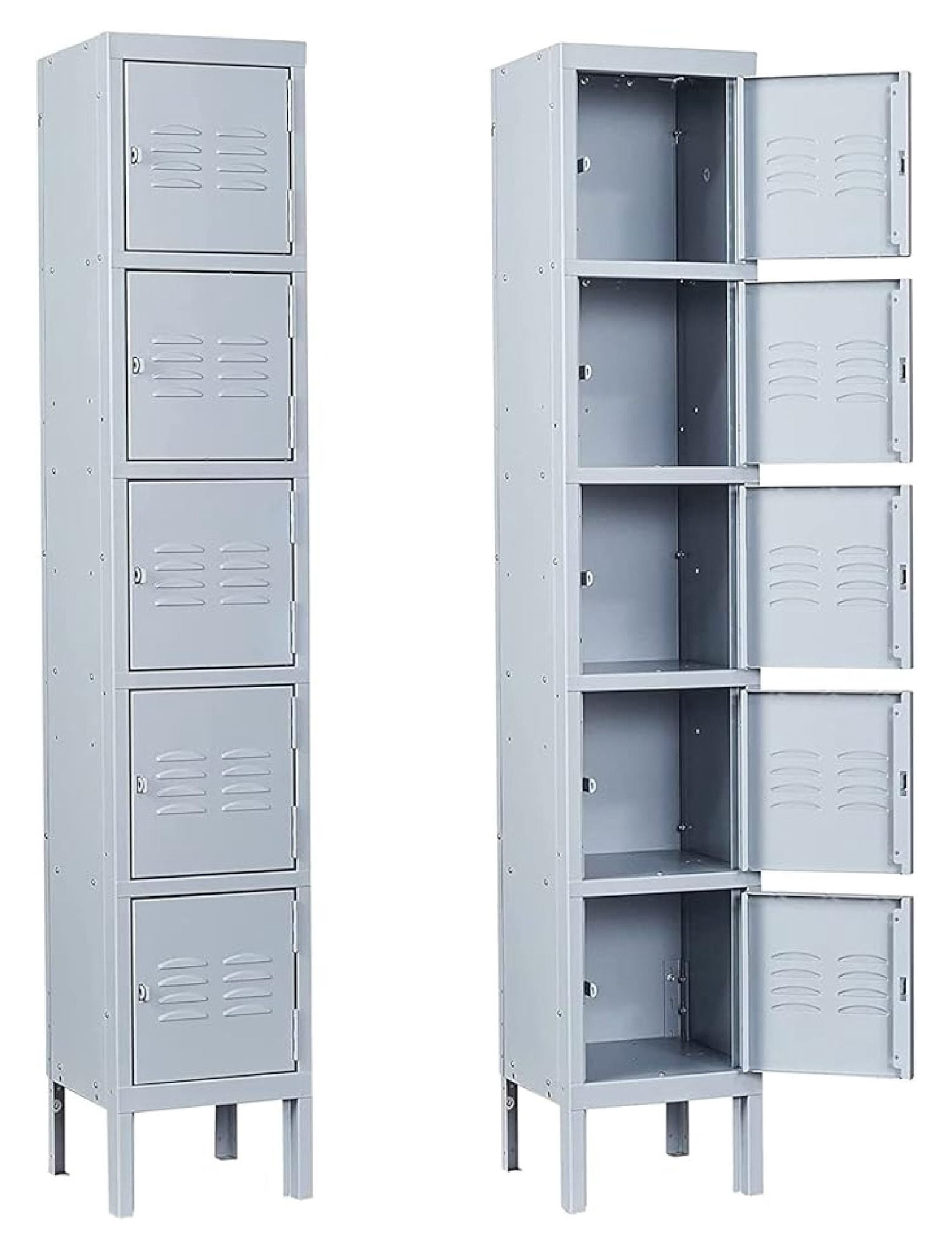 Metal Locker Organizer for Work 66" Cabinets with Doors, Tall Narrow ...