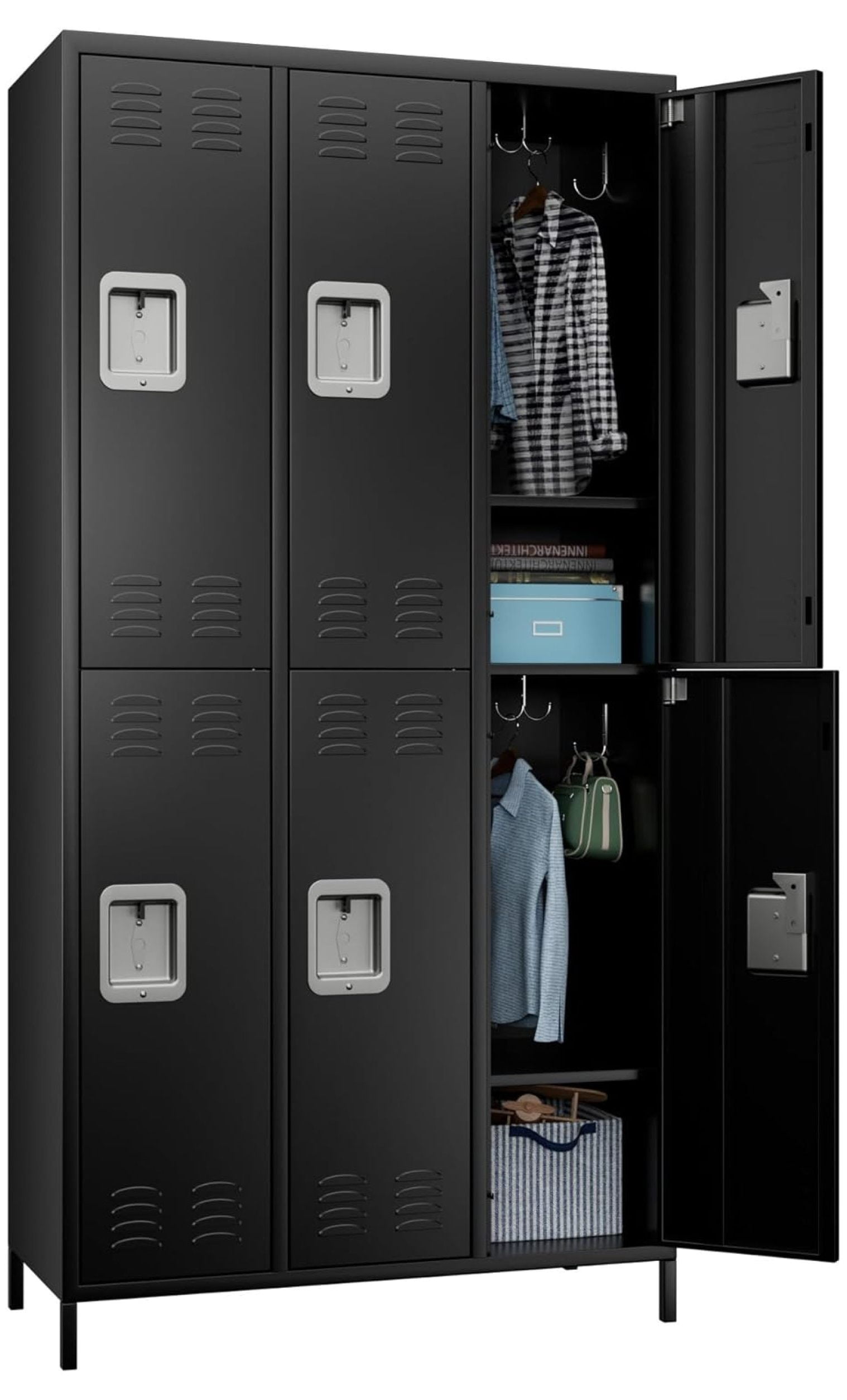 Metal Locker for School Office Gym Bedroom,6 Doors Steel Storage Locker ...