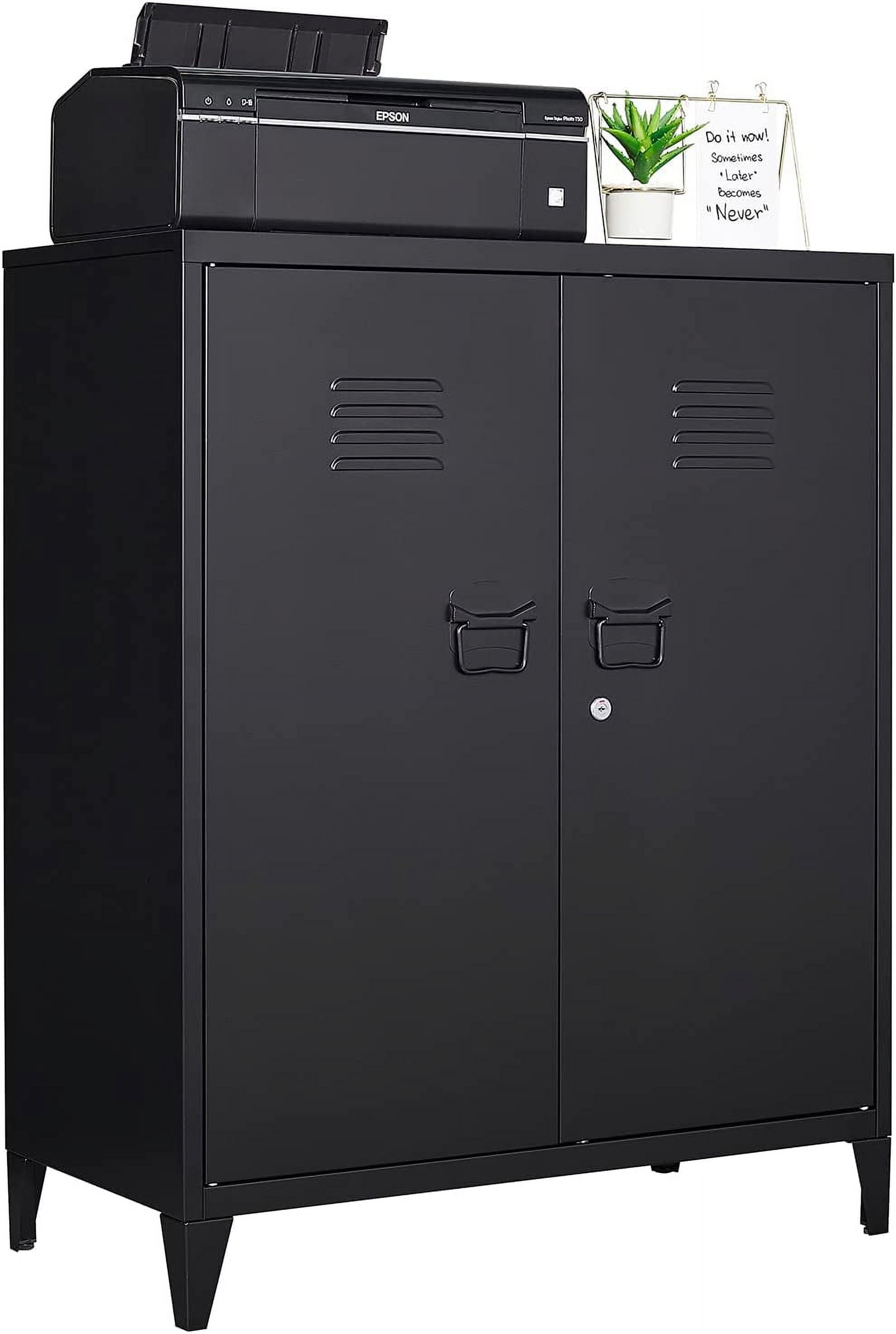 Metal Locker Storage Cabinet Locking Cabinet with Doors and Adjustbale ...
