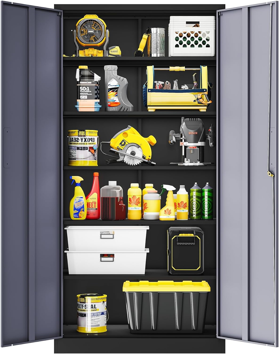 Metal Locker Storage Cabinet Locking Cabinet with Doors and Adjustbale ...