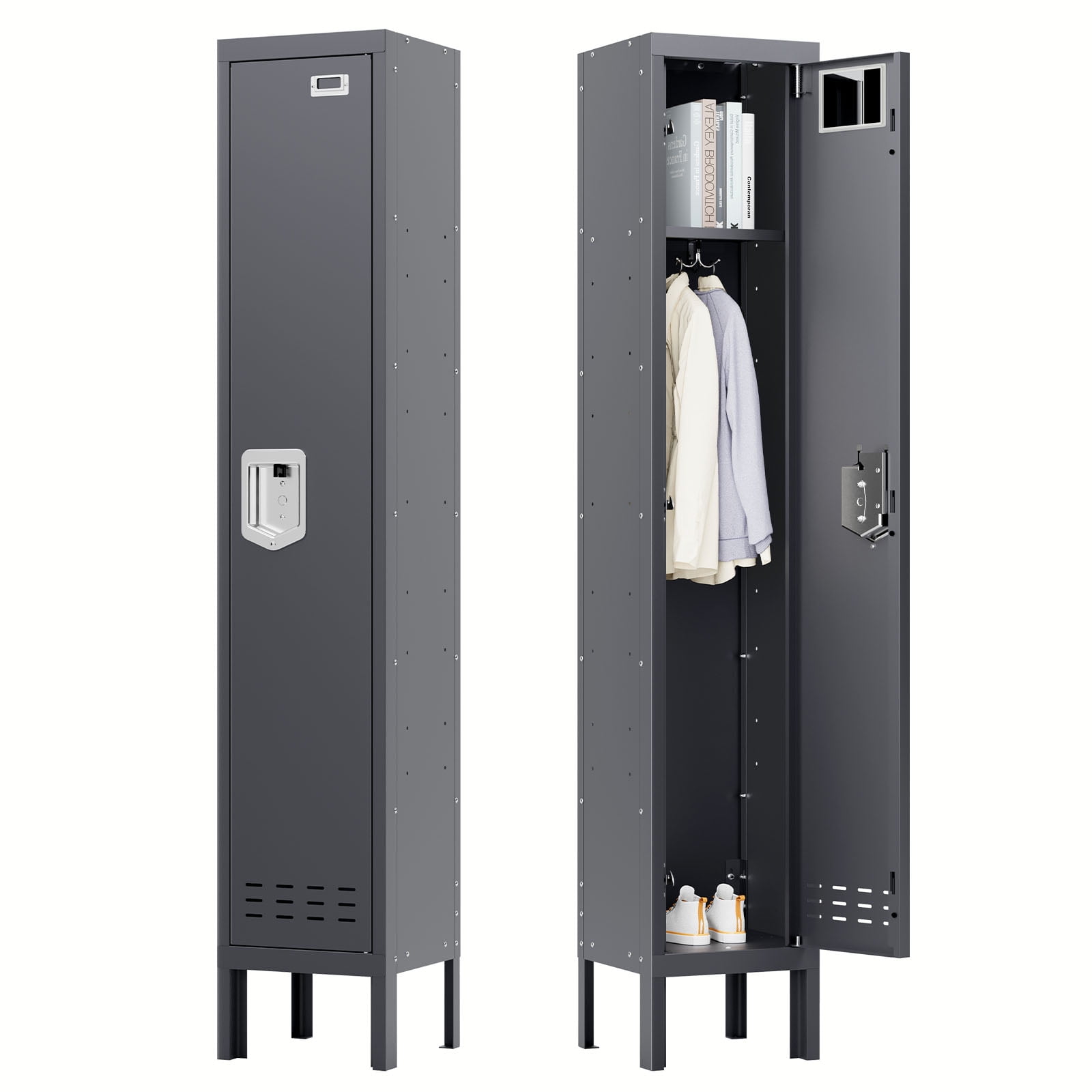 KAER Metal Locker with 1 Doors 66“ Storage Locker for Employees ...