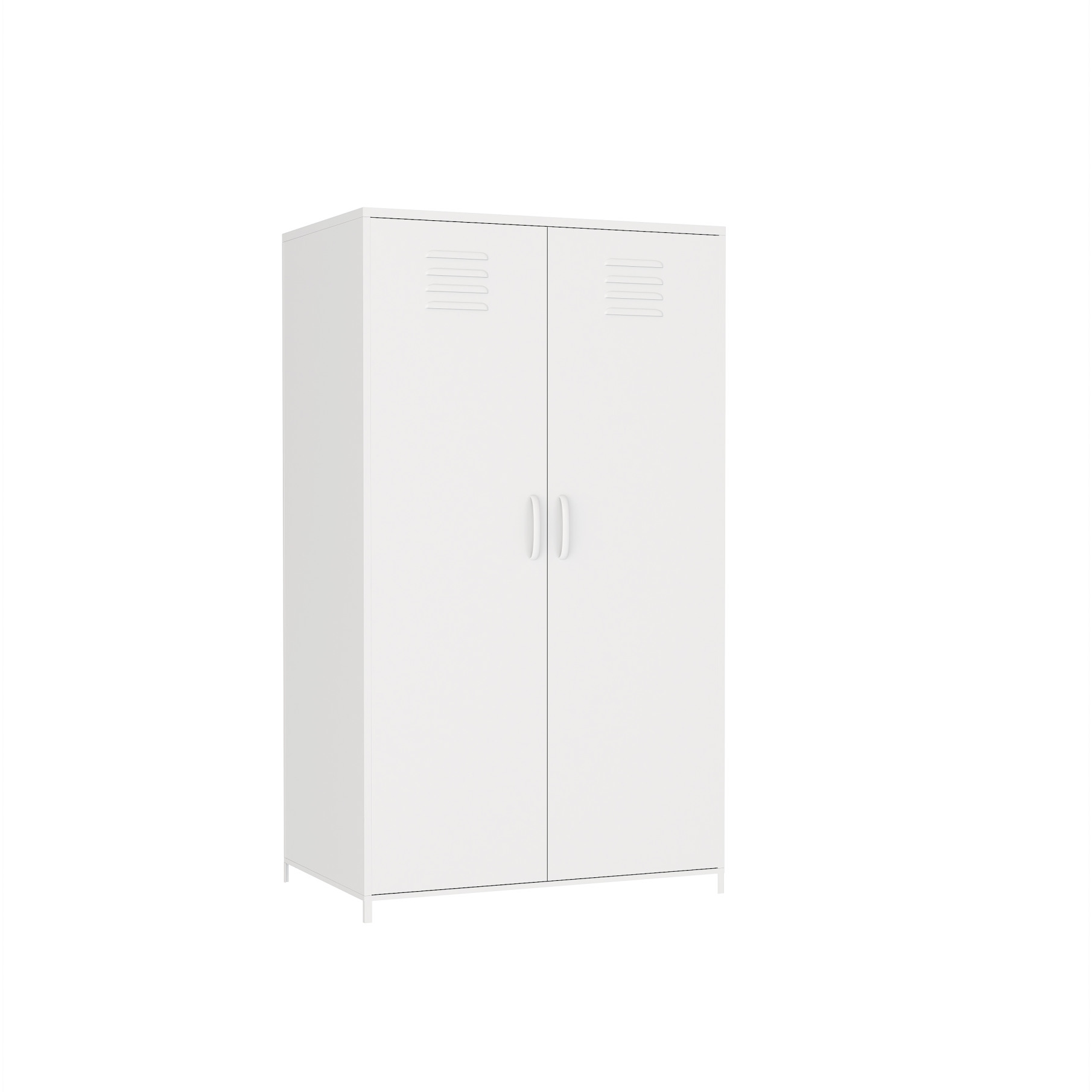 Metal Locker Storage Cabinet with 3 Grids, Modern Hanging Wardrobe ...