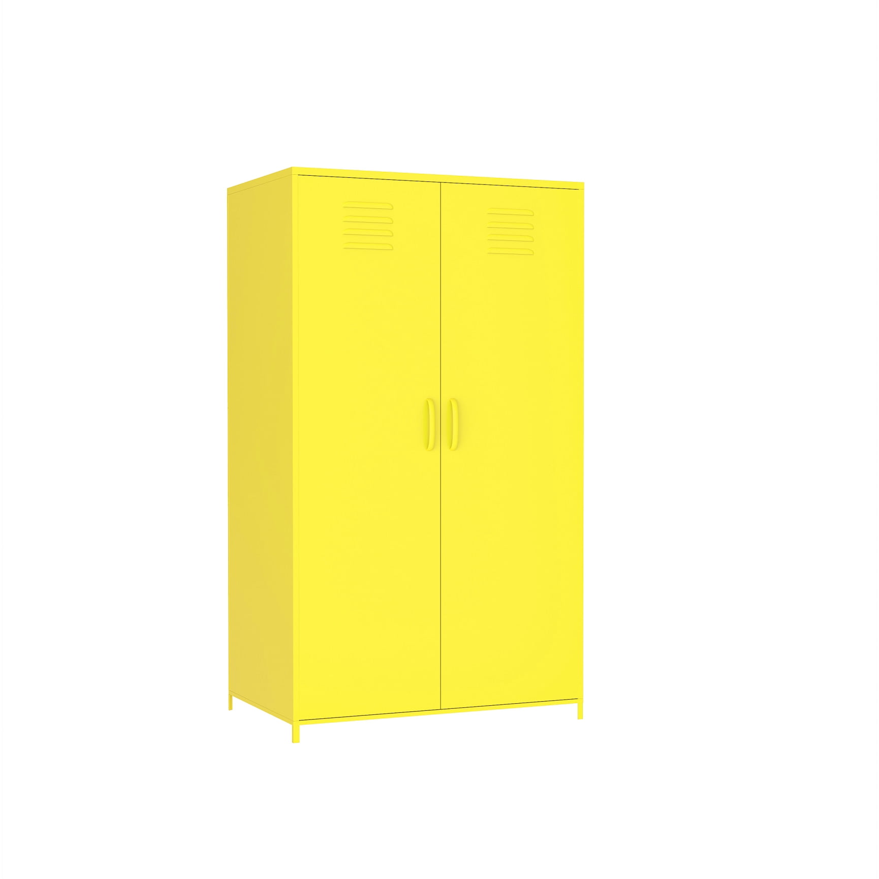 Metal Locker Storage Cabinet with 3 Grids, Modern Hanging Wardrobe ...