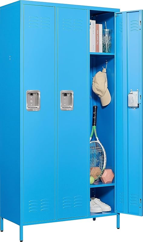 Metal Locker for Employees 6 Doors Gray Steel Storage Locker for Office ...