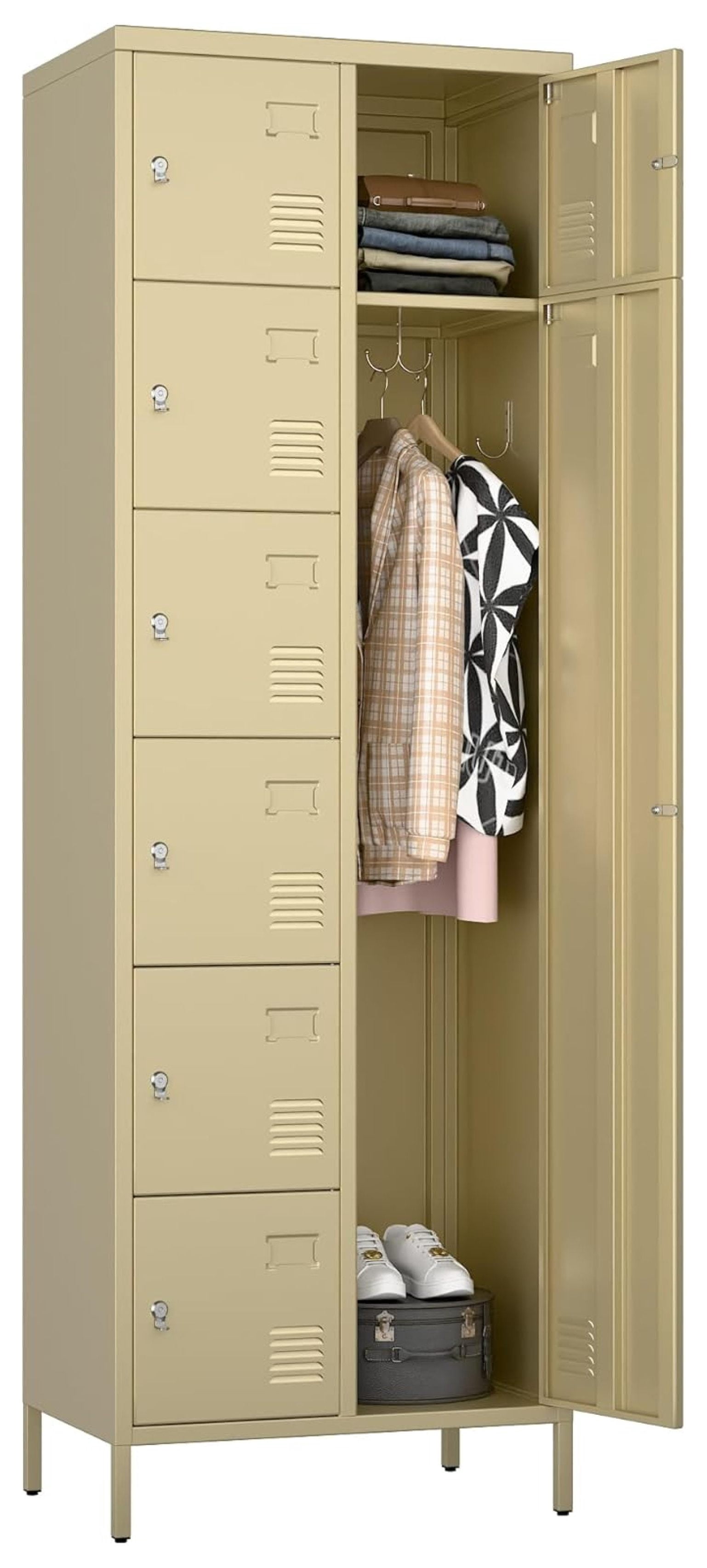 Metal Locker for Employees, 8 Doors Steel Locker Cabinet for Employees ...
