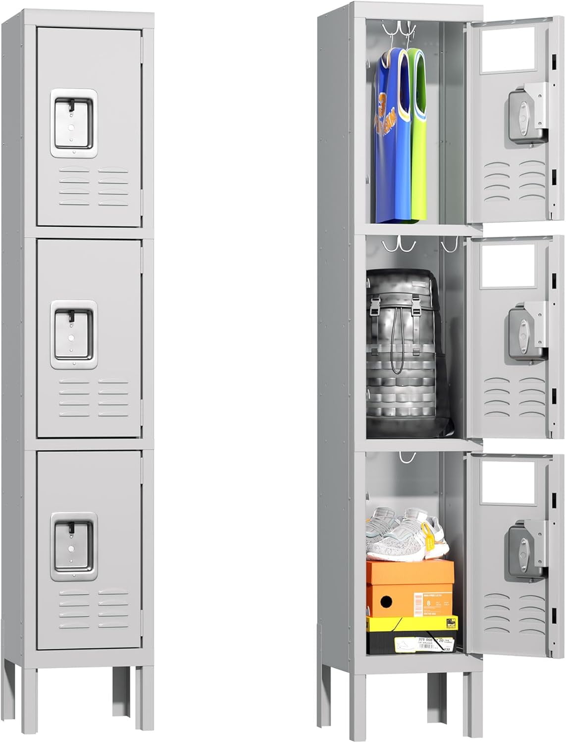 Metal Locker for Employees with Locking Doors, Lockable Steel Locker ...