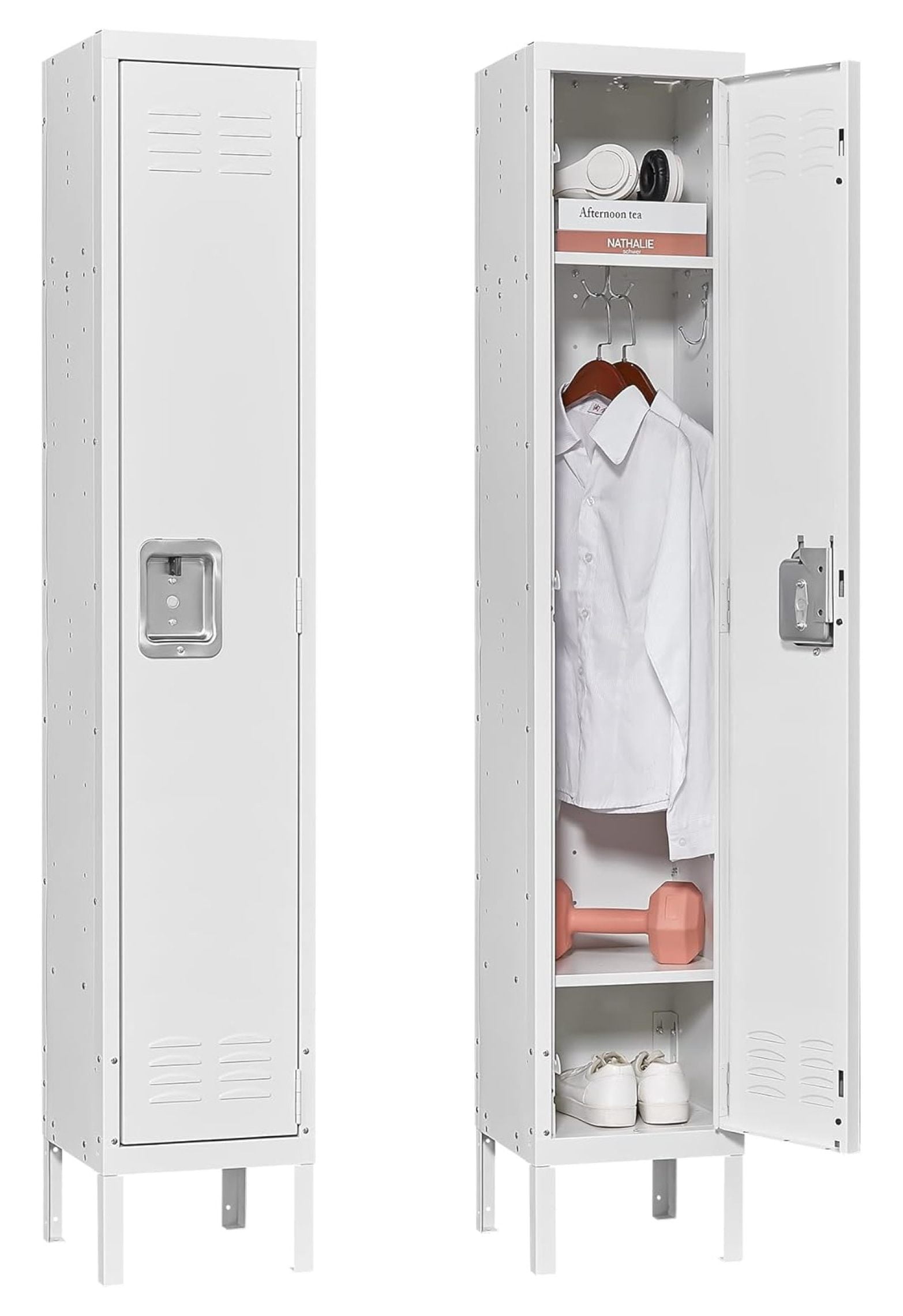 Metal Locker for Home, Dressing Room, Gym, 65.98" Steel Storage Lockers ...