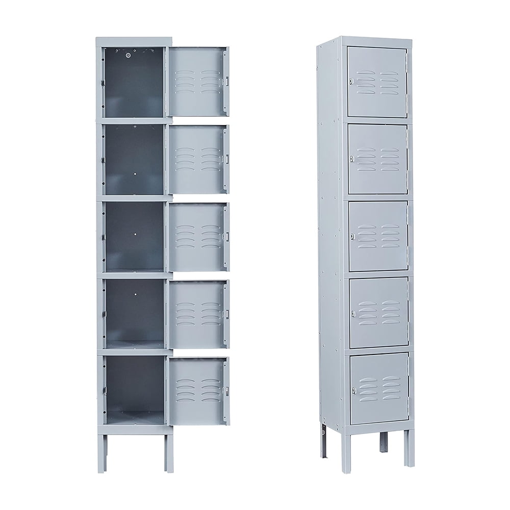 Metal Locker with 5 Doors, Tall Steel Storage Lockers for Employees - 5 ...