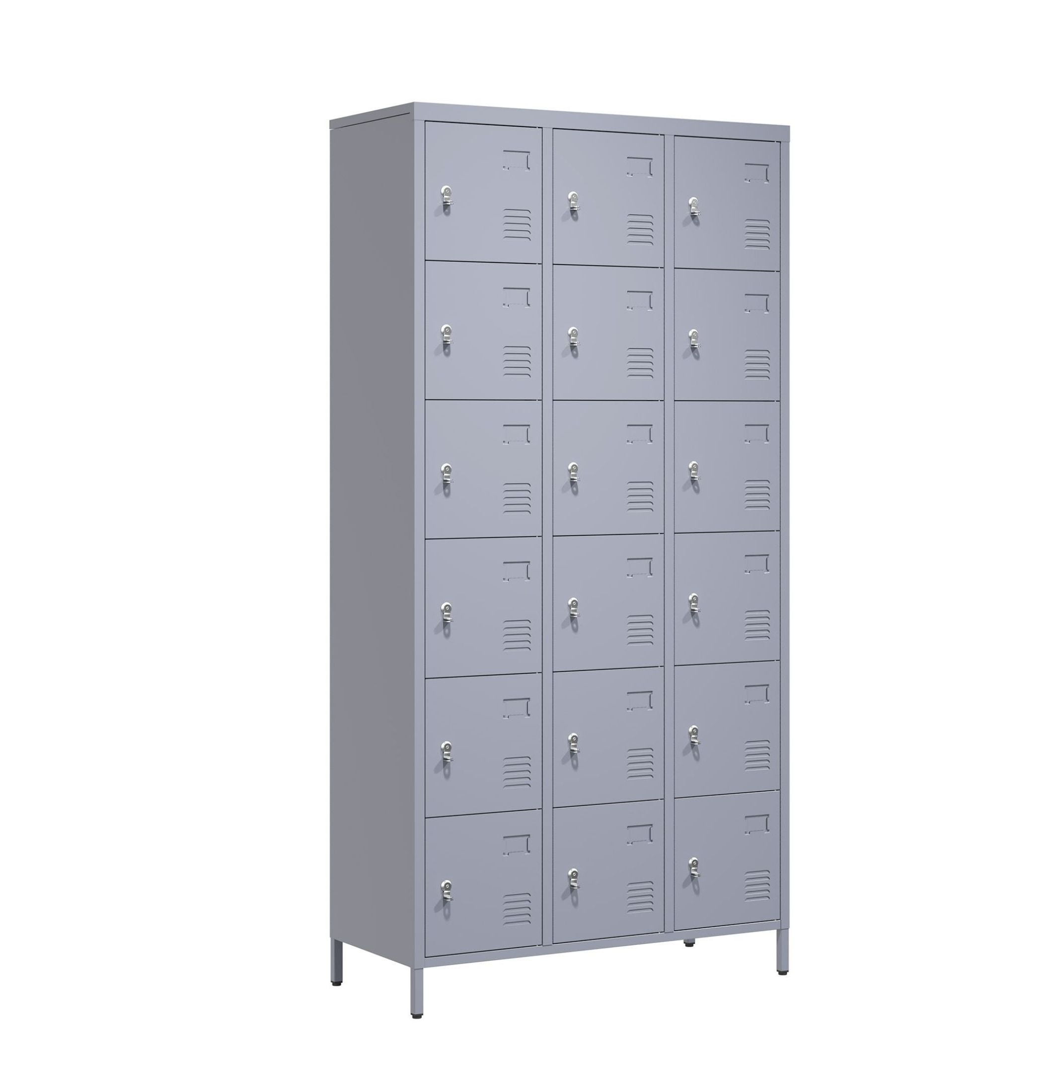 Metal Lockers 18 Door, 72"H Storage Locker Cabinet for School, Gym ...