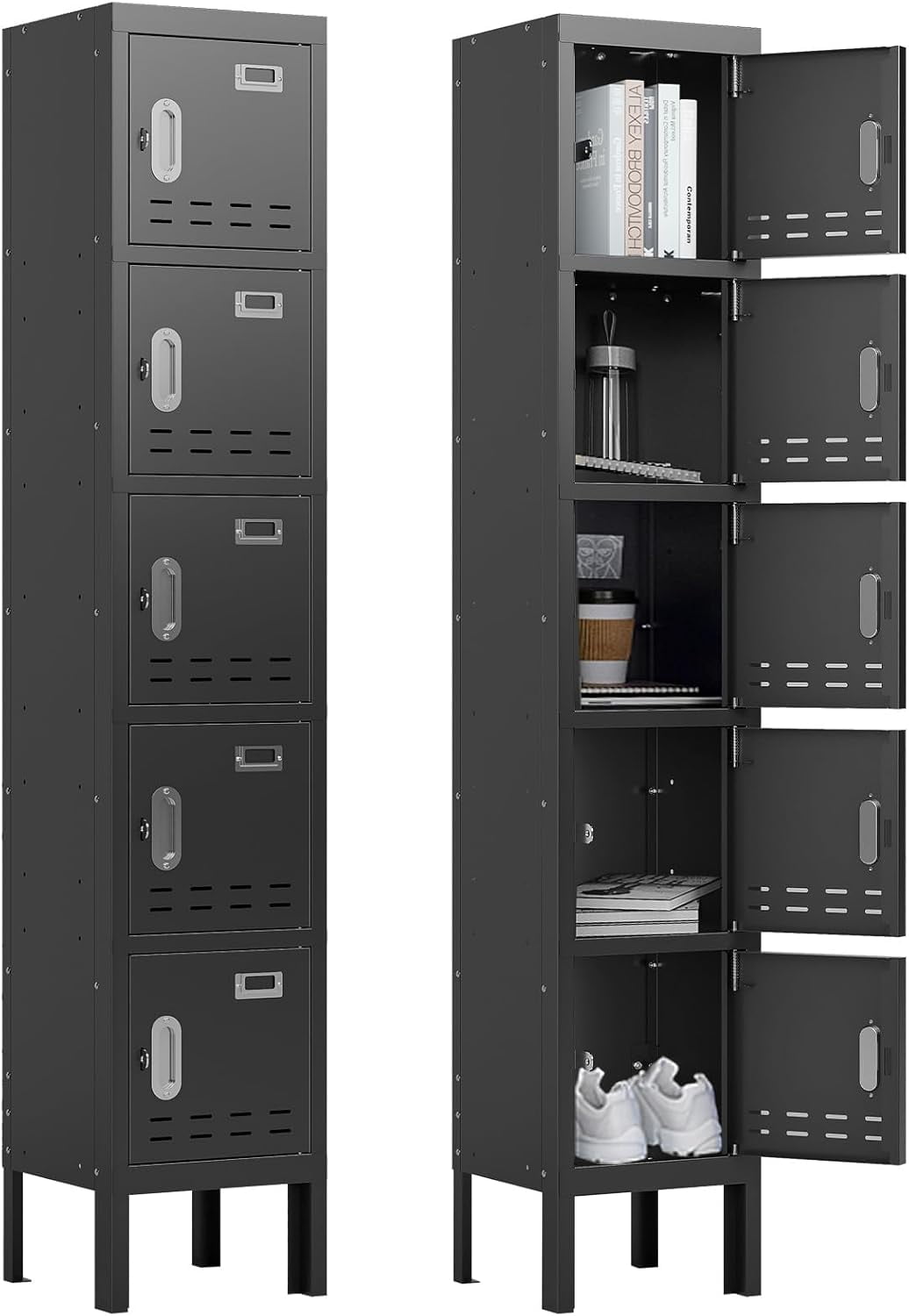 Metal Lockers - 66" Height Steel Lockers for Employees with 5 Door ...