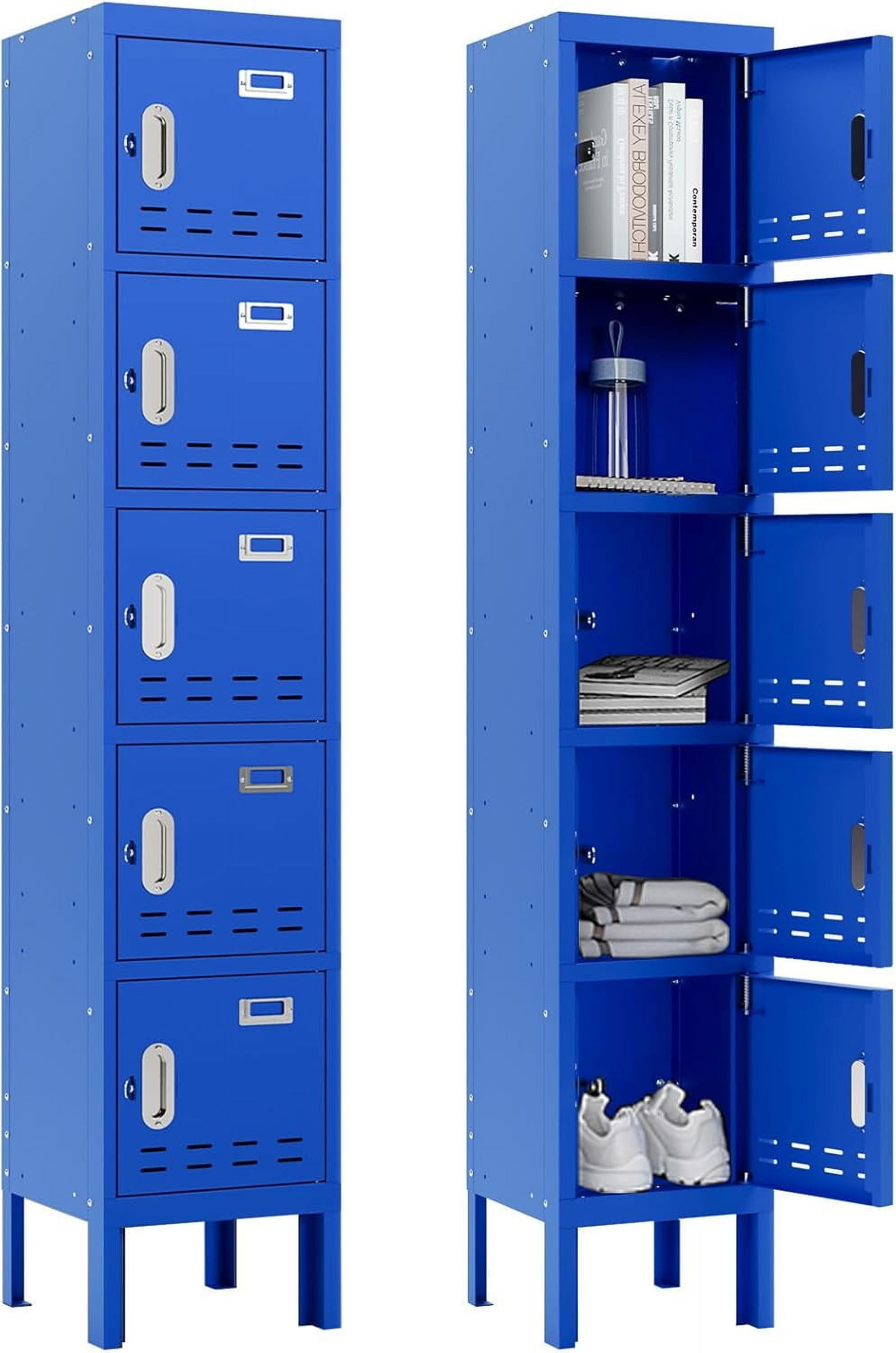 Metal Lockers - 66" Height Steel Lockers for Employees with 5 Door ...