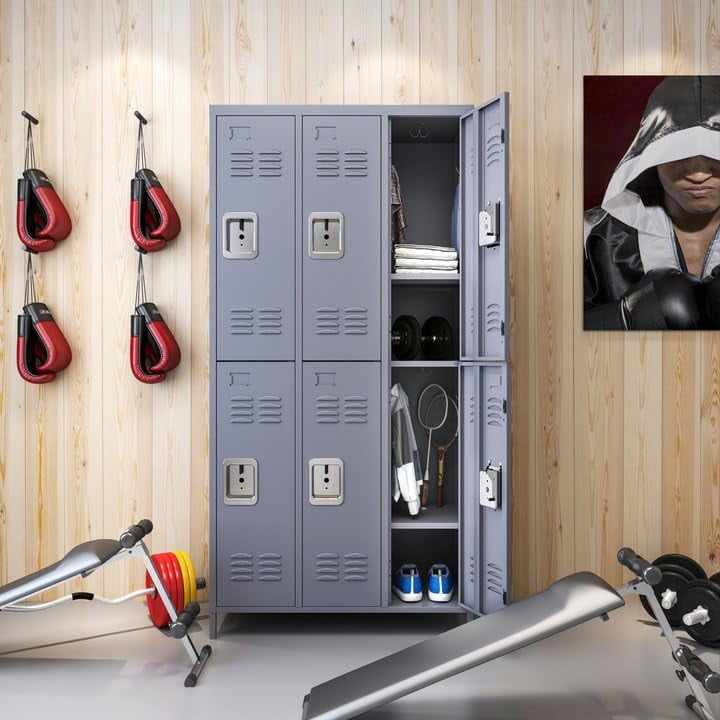 Metal Lockers for Employee, Storage Locker Cabinet with 6 Doors ...