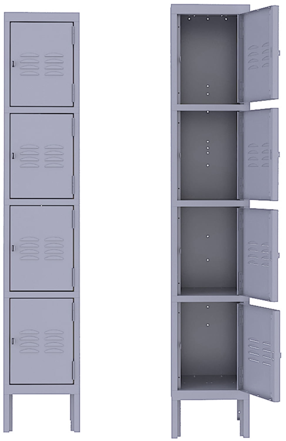 Metal Lockers for Employees, 4 Doors Metal Storage Locker Cabinet for ...