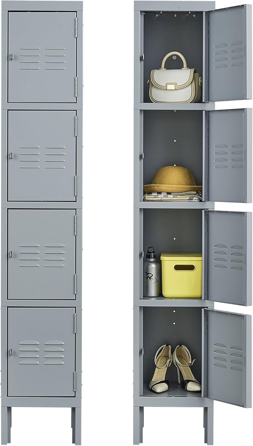 Metal Lockers for Employees 66" H Tall Storage Locker with 4 Doors Gym ...