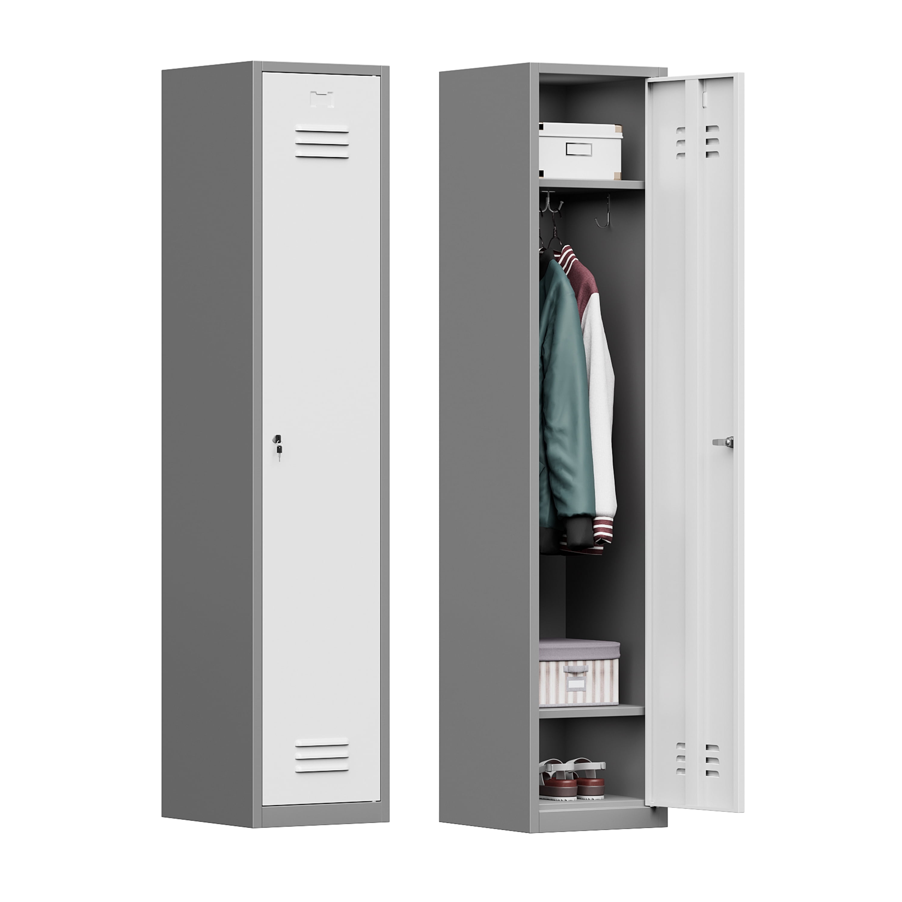 Metal Lockers for Employees,71"Metal Storage Cabinet with Lock,1 Door ...