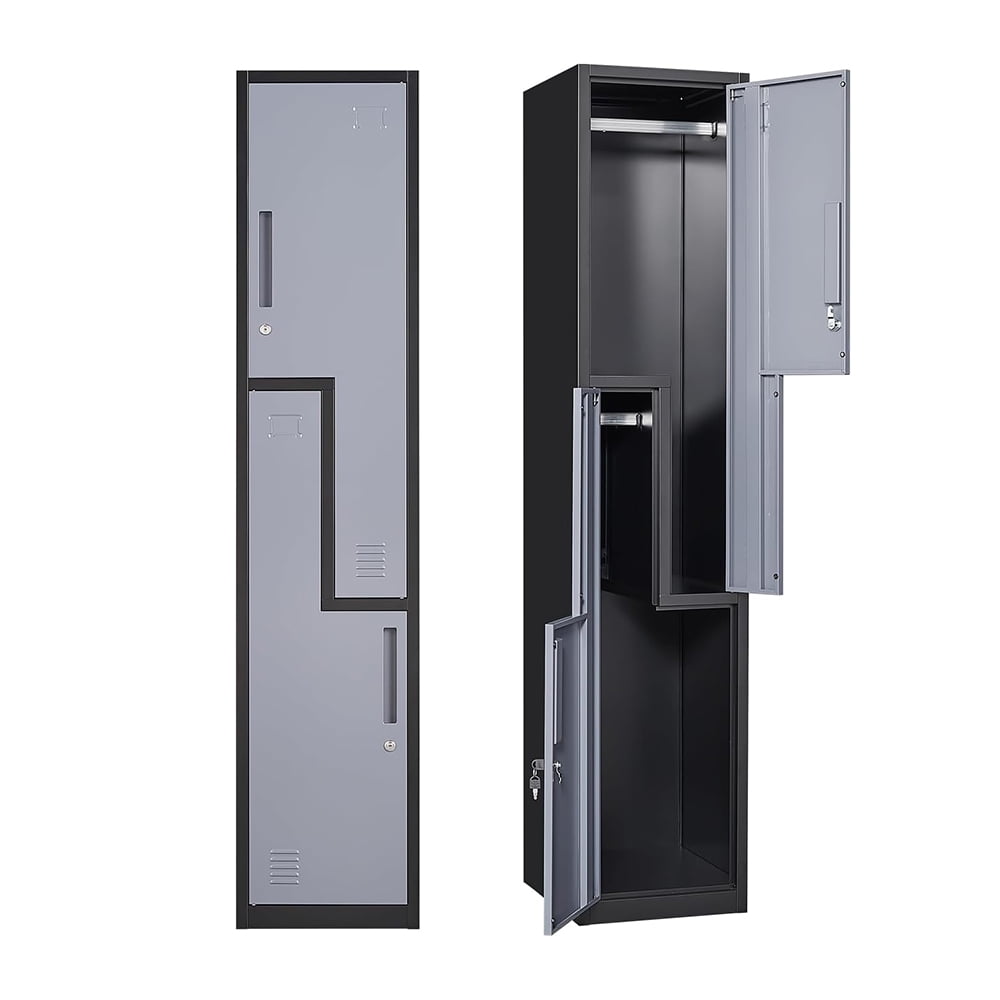 2 Doors Metal Lockers for Employees with Lock, Versatile Employees ...