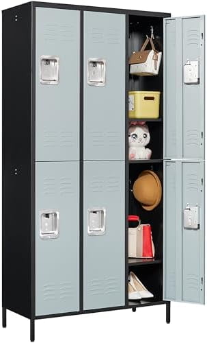 Metal Lockers for Employees,Lockable Storage Locker with Shelf,Large ...