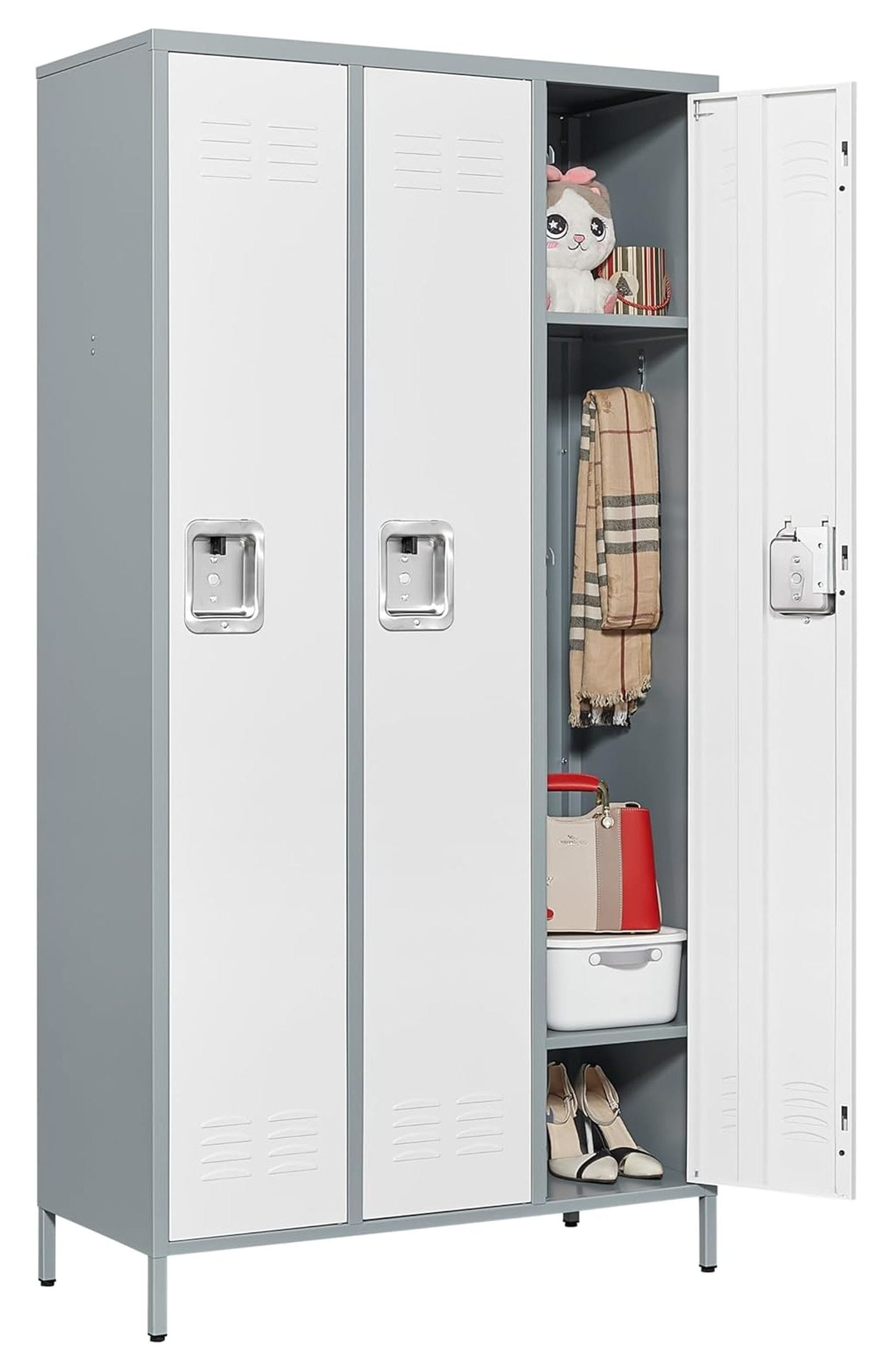 Metal Lockers for Employees,Lockable Storage Locker with Shelf,Large ...