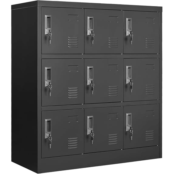 Metal Lockers for Employees,Office Storage Locker with 9 Doors Black ...