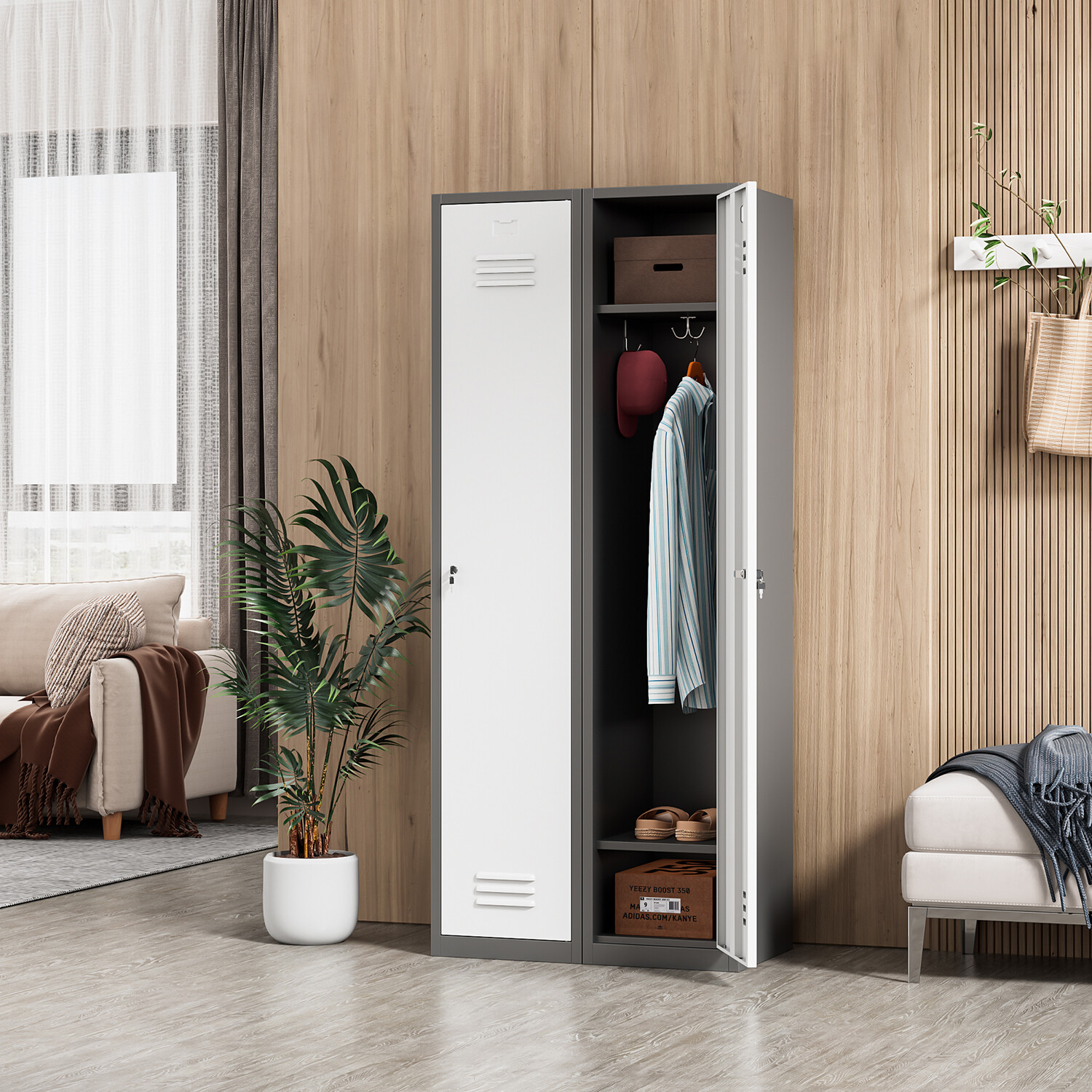 Metal Lockers Storage Cabinet 1Door Locker for Office School Gym Hotel ...