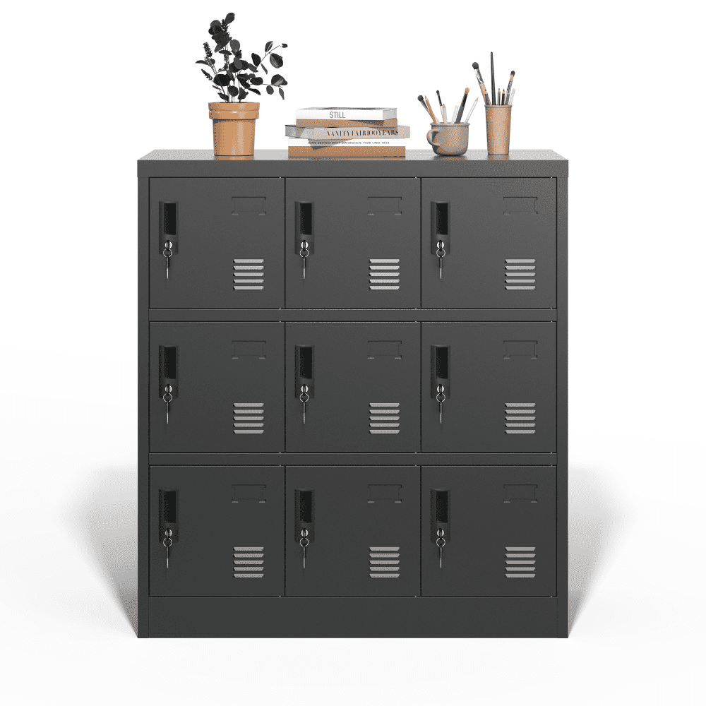 9-Door Metal Locker Heavy Duty – Locking Steel Storage Cabinet for ...