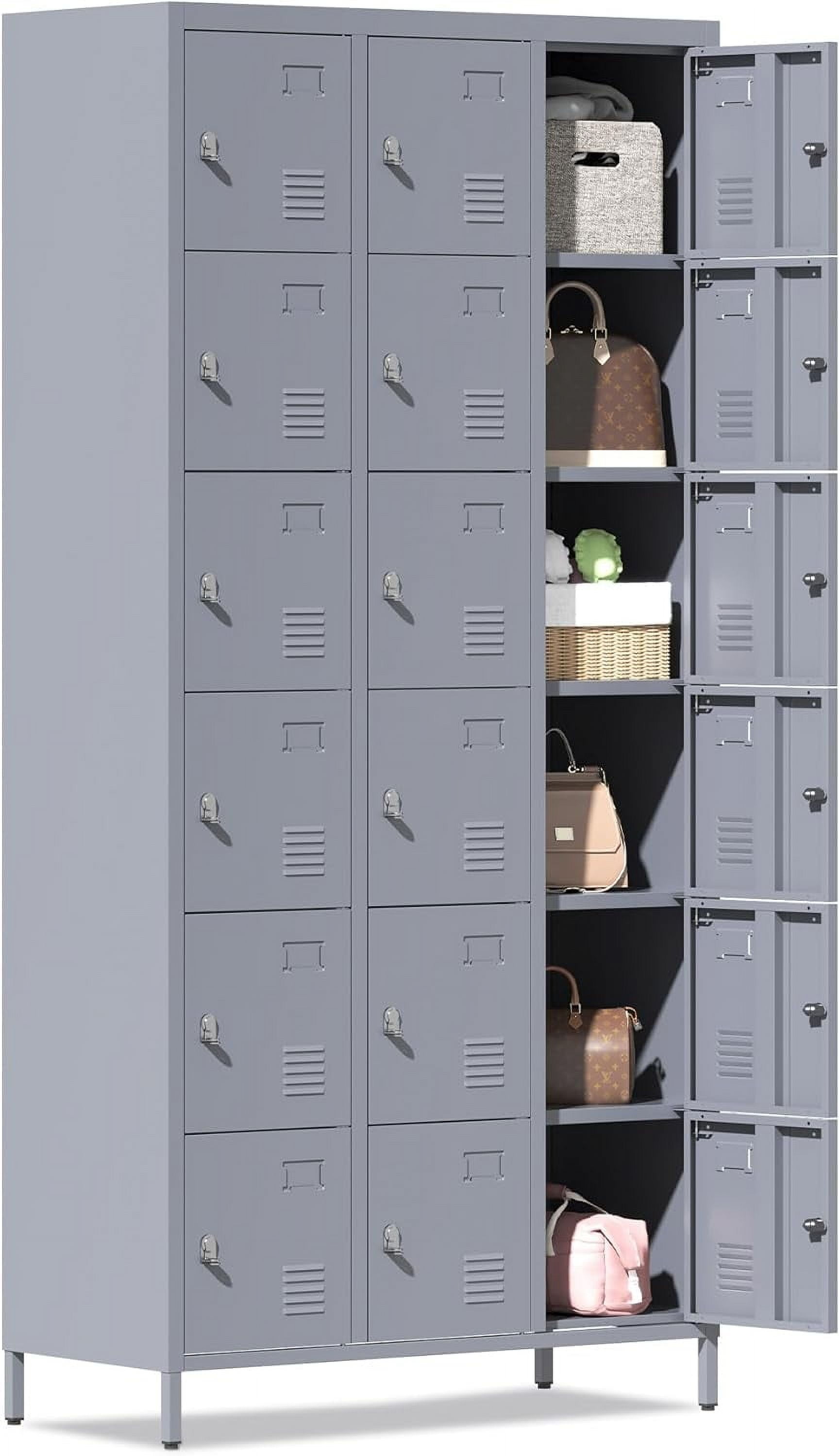 Metal Lockers for Employees, 18 Door Storage Employee Locker, 72 ...