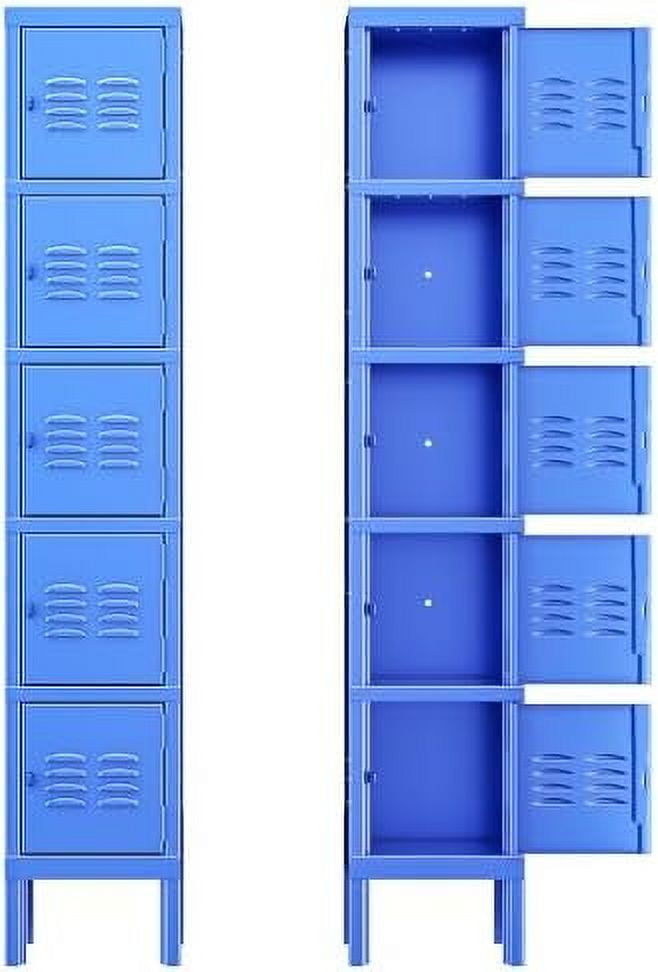 Metal Lockers for Employees, 5 Door Storage Locker, Tall Steel Locker ...
