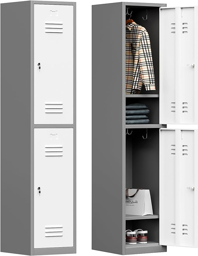 Metal Lockers for Employees, 71" Metal Storage Locker with Keys, Tall ...