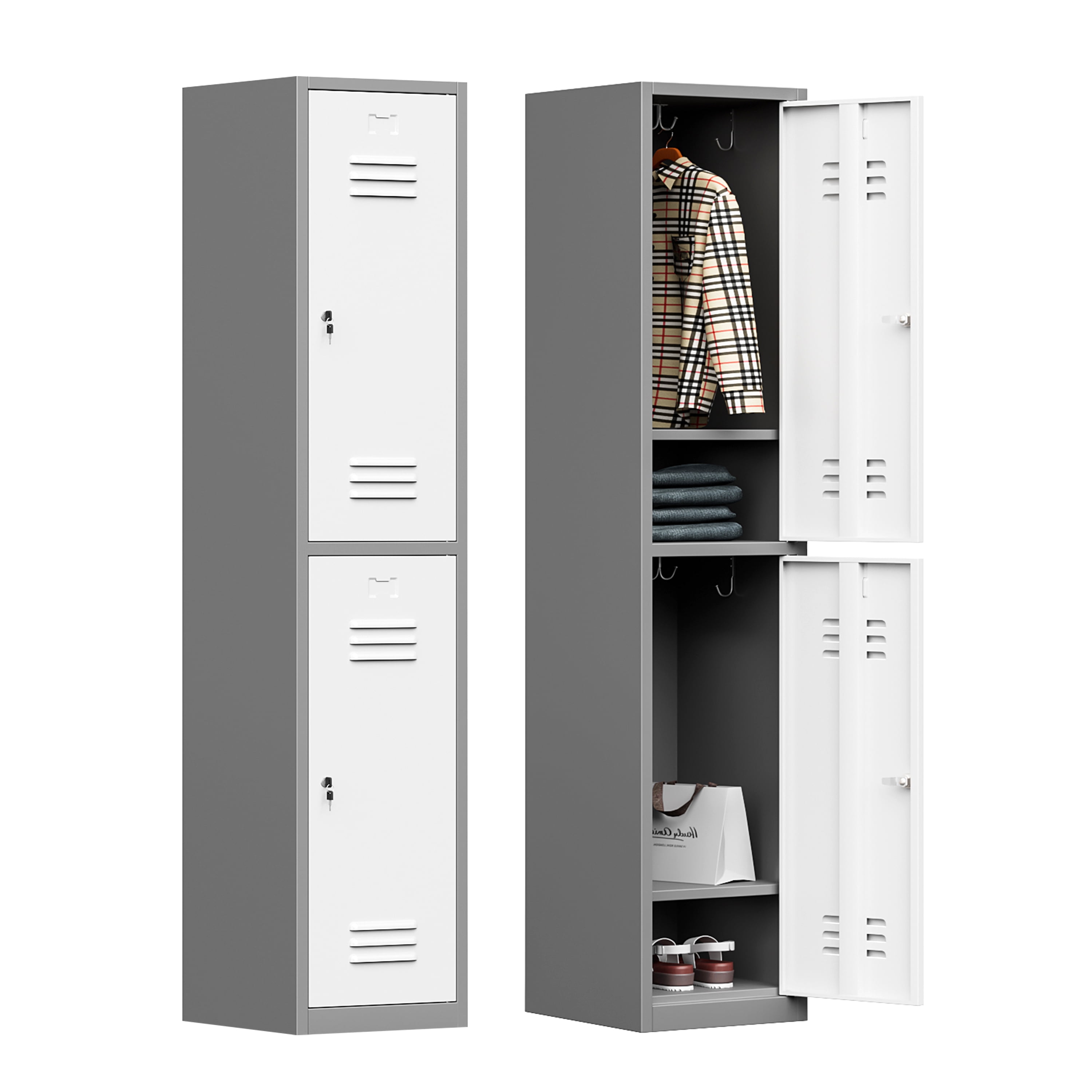 BESTOO Metal Lockers for Employees, 71" Tall Steel Storage Locker with ...