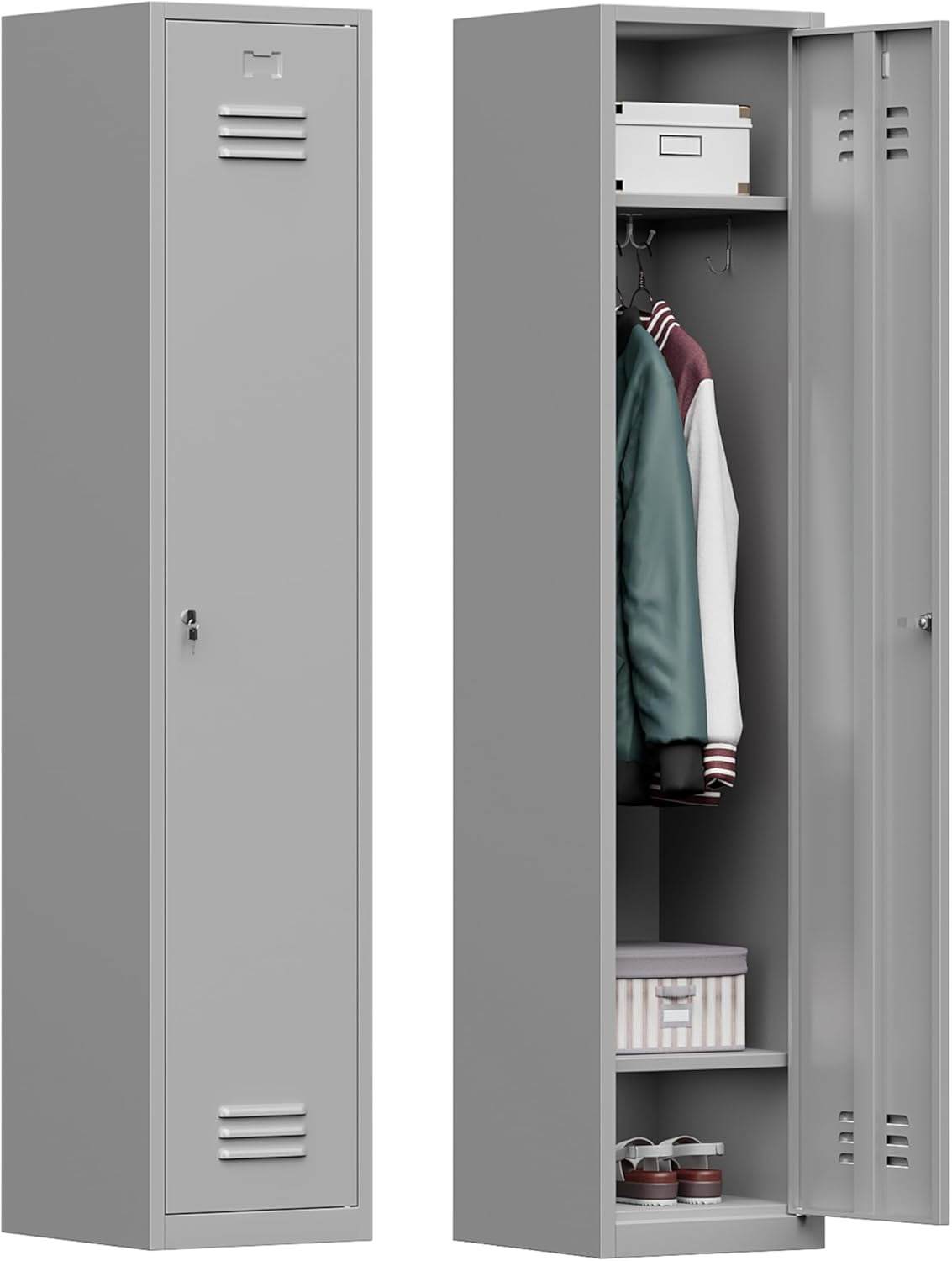 Metal Lockers for Employees,71" Steel Storage Cabinet with 1 Door ...