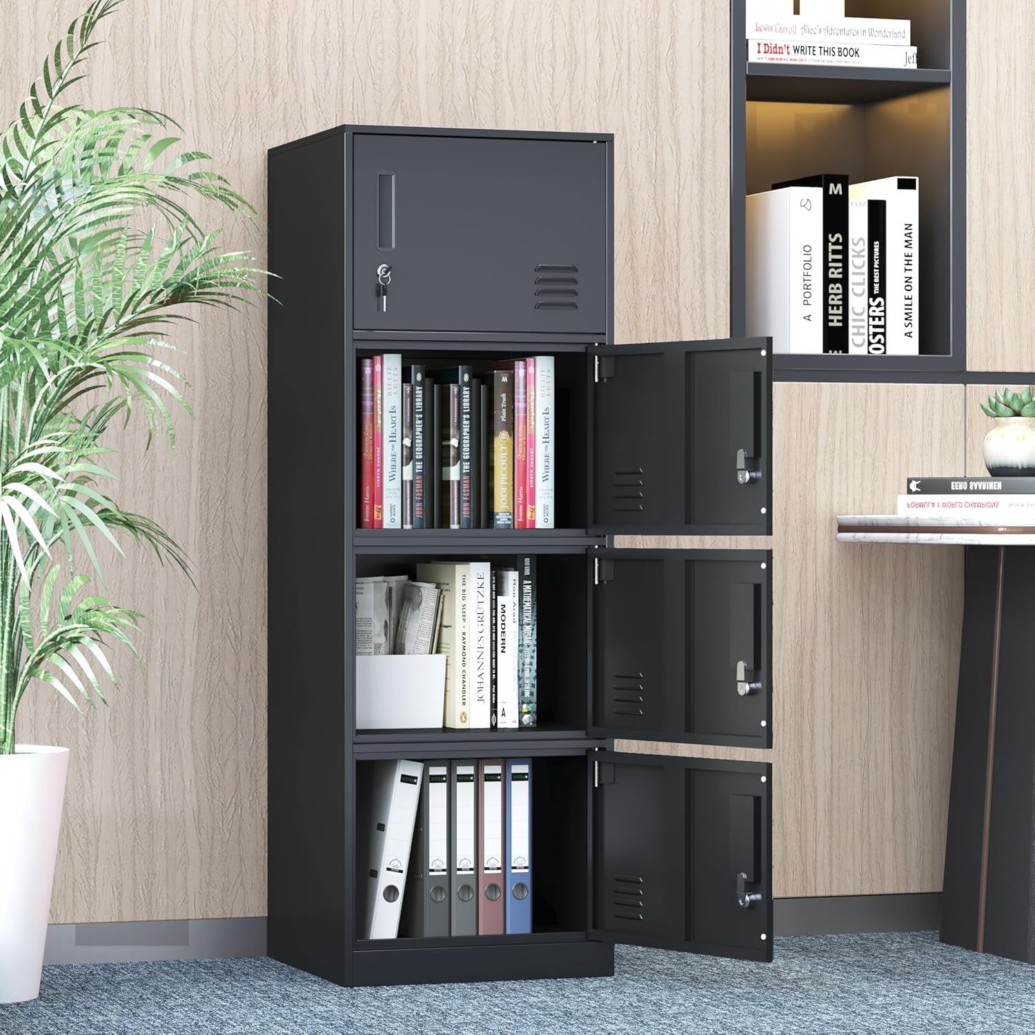 Metal Lockers for Employees,Office Storage Locker with 4 Door,Tall ...