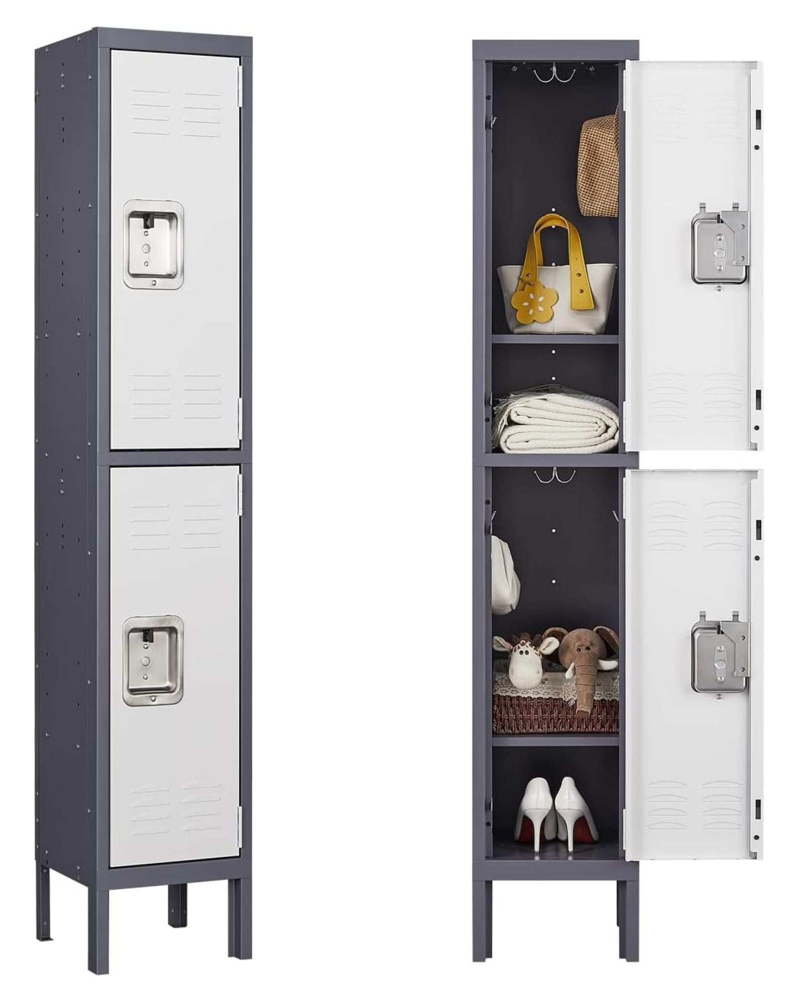 Metal Lockers for Employees Steel Storage Locker with 2 Doors for ...