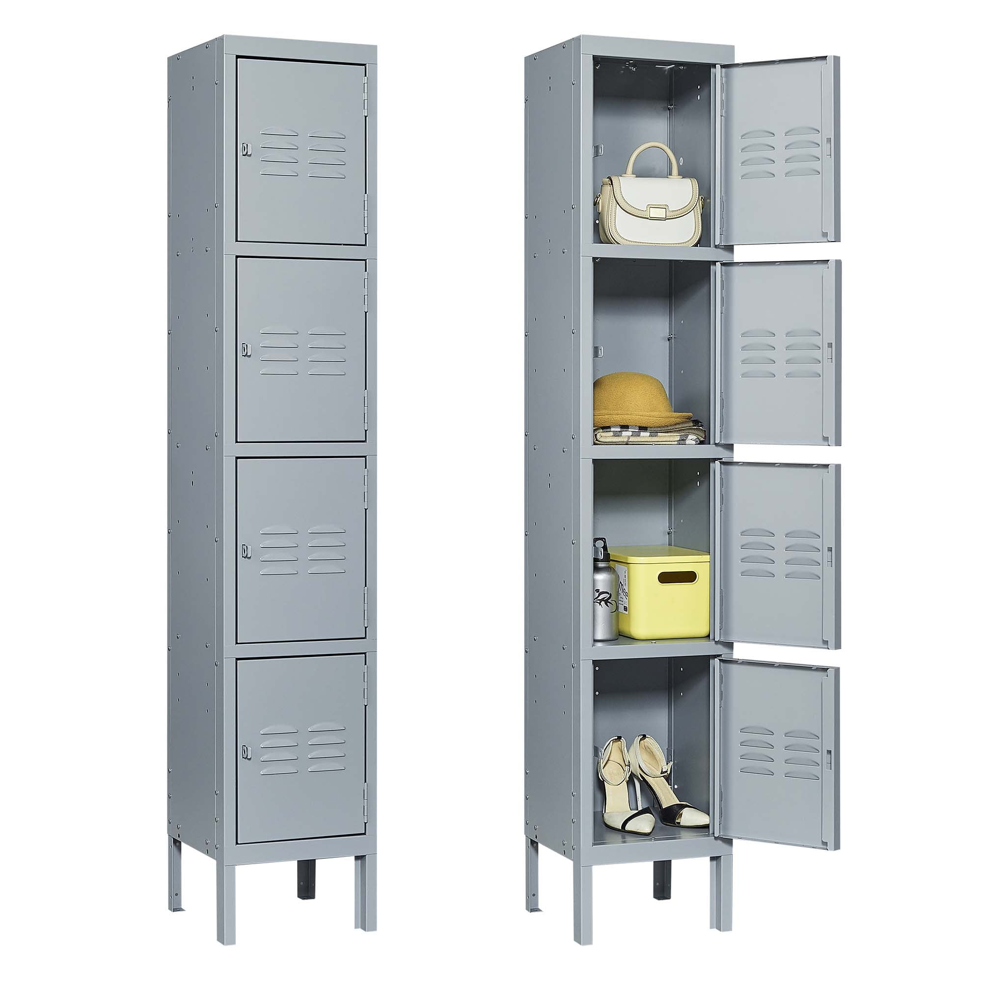 Metal Lockers with Lock,66"Employees Locker Storage Cabinet With Doors ...