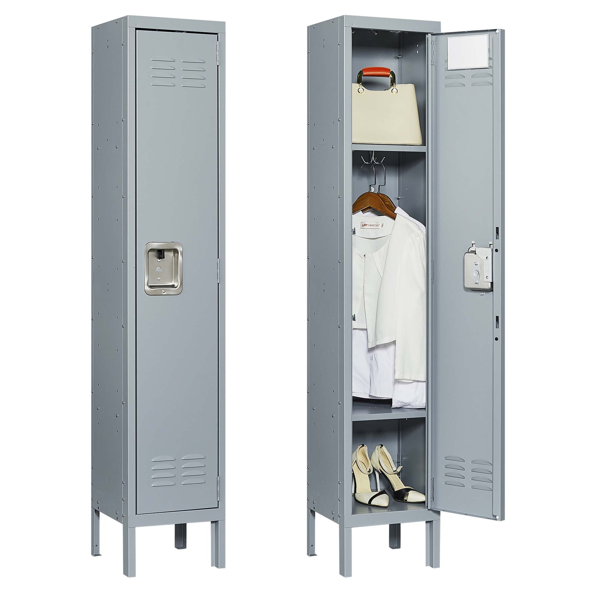 Metal Lockers with Lock,66"Employees Locker Storage Cabinet With Doors ...