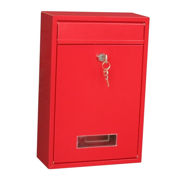 Metal Locking Mailbox Wall Mounted Rustproof Mail Case Lockable Mail ...
