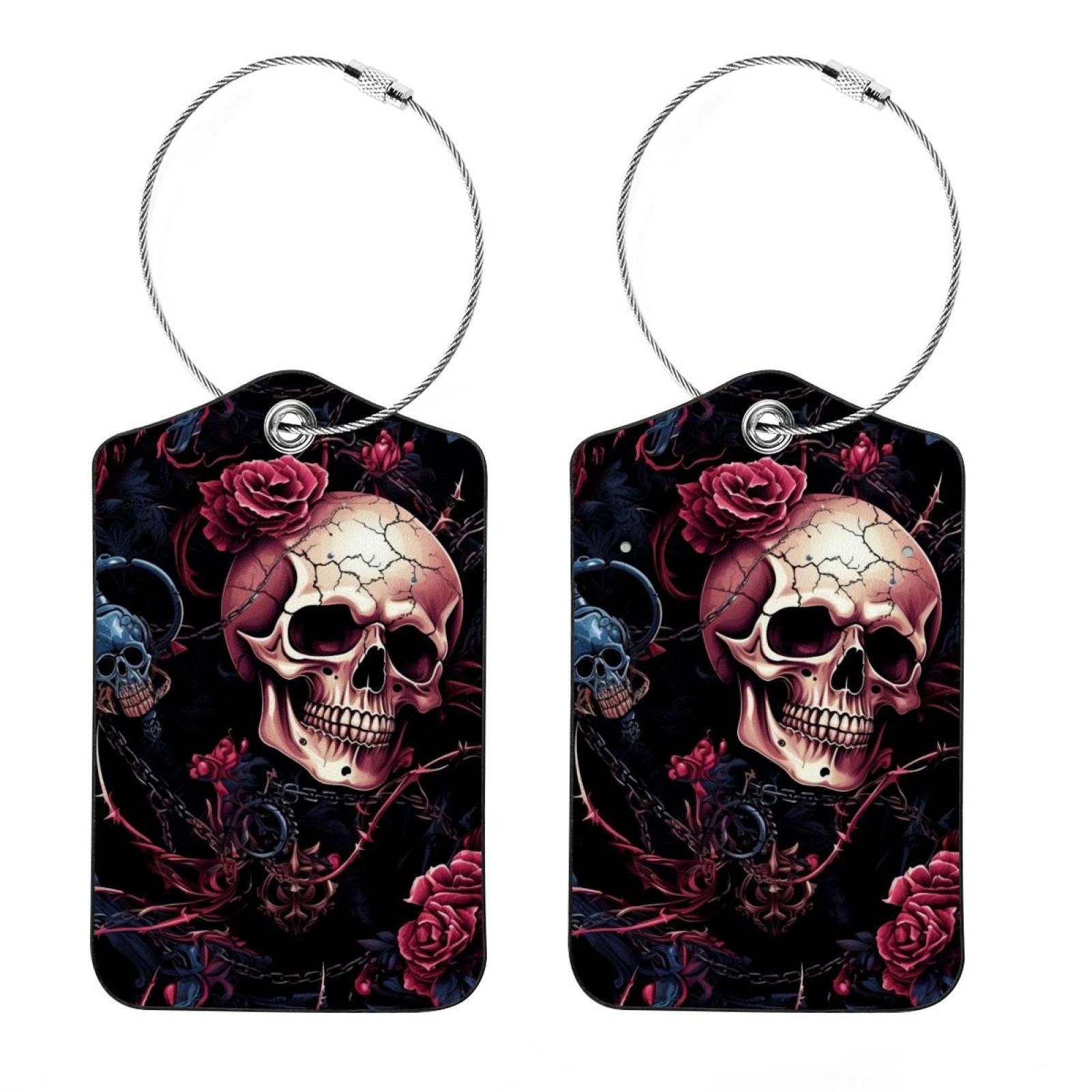 Metal Loop Lock Baggage Tags, 2Pcs Fantastic Luggage Tags for Suitcase ...