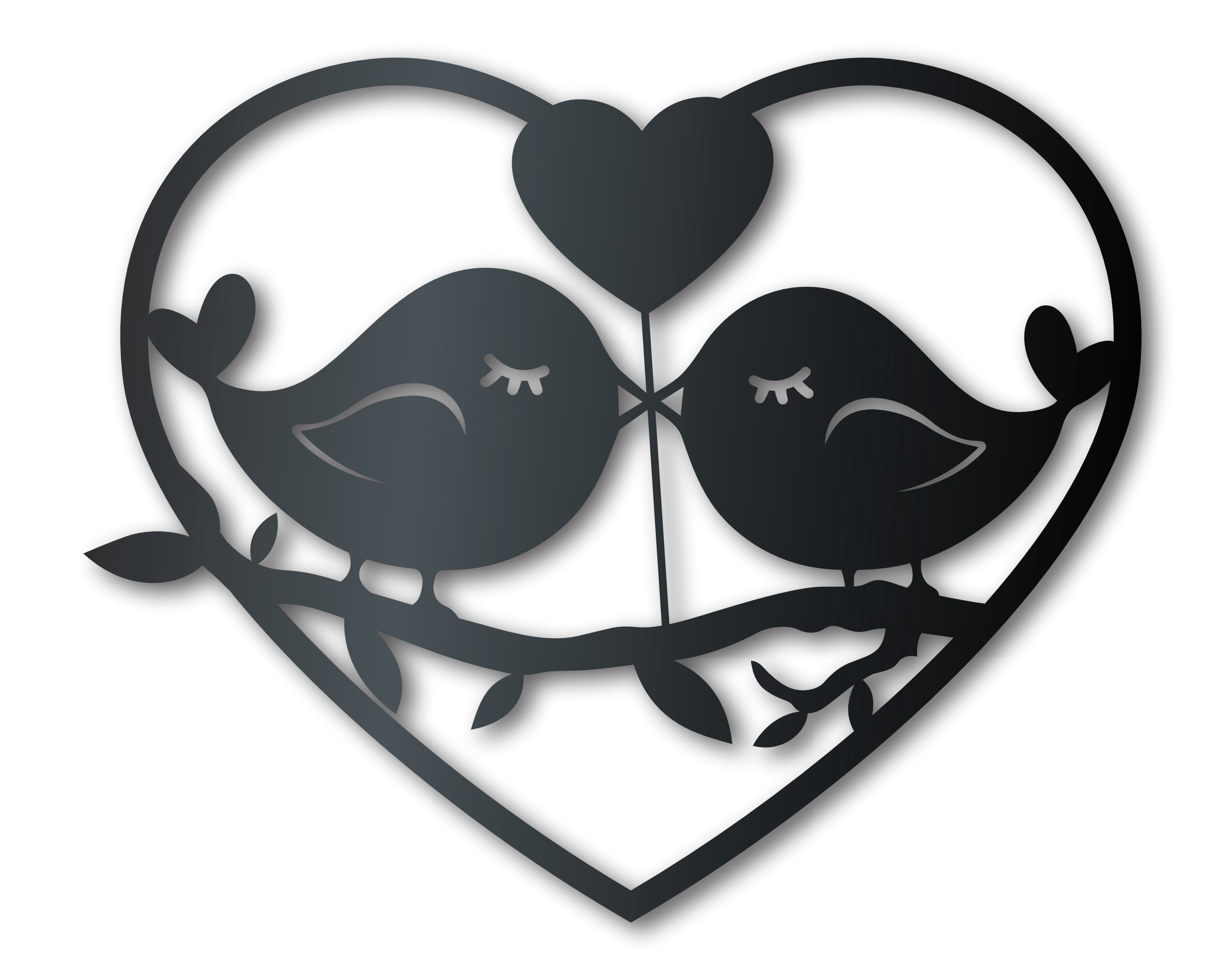Metal Love Birds Wall Art - Metal Love Sign - 14 Color Options ...