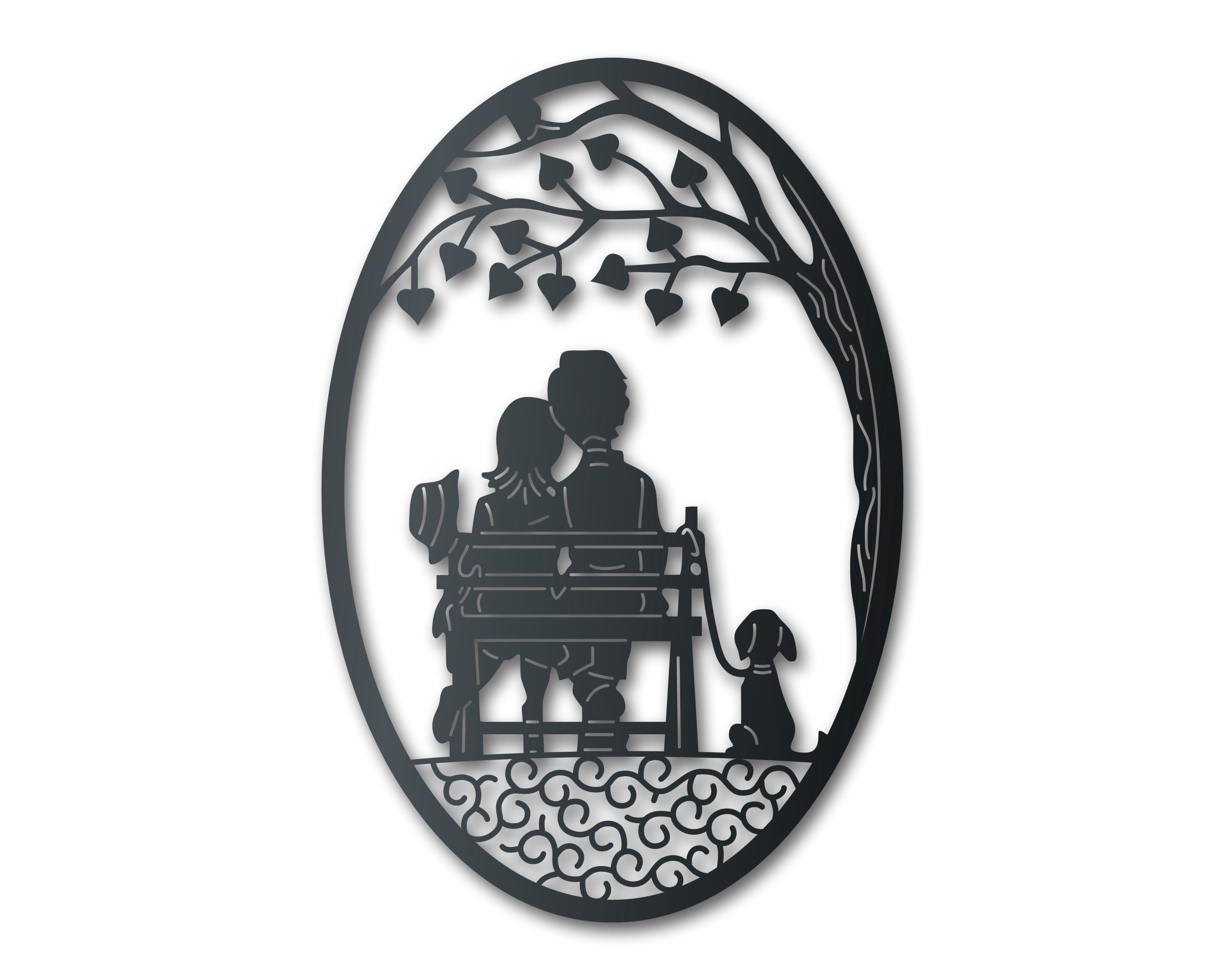 Metal Lovers Park Bench Wall Art - Metal Love Sign - 14 Color Options ...
