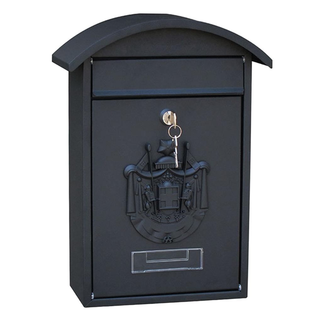 Metal Mailbox Wall Mount Mail Secure Locking Mail Box 10x4x14 ...