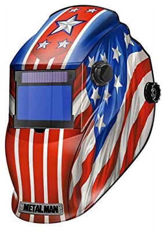 Metal Man Welder Mask with Big Window, Variable Shade 9-13, Grind Mode ...
