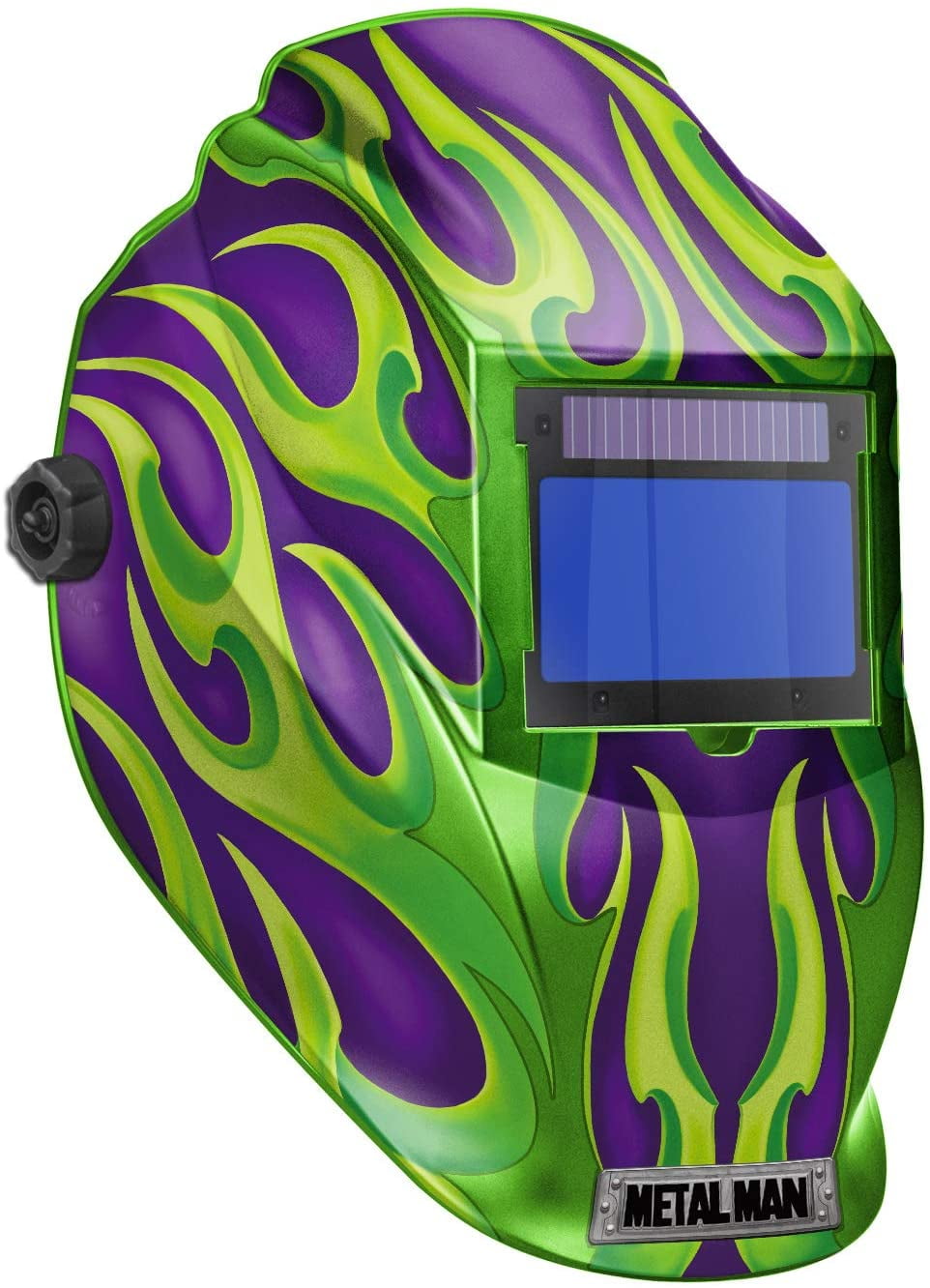 Metal Man Solar Powered Welding Helmet, Large Screen, Adjustable, Grind ...