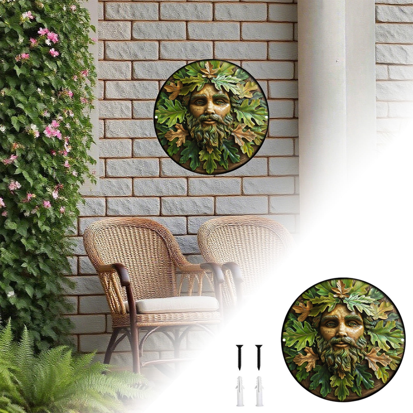Metal Man Wall Art 2D Sculpture Outdoor Garden Indoor Room Balcony ...