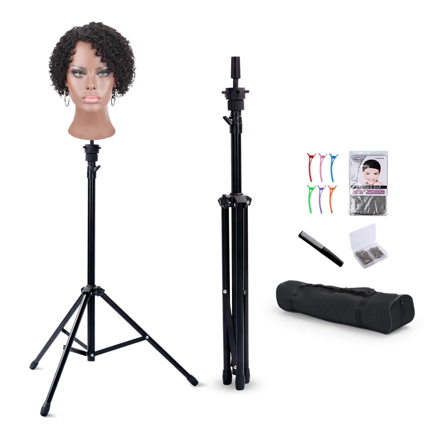 Metal Mannequin Head Stand, Adjustable Wig Tripod, Reinforced for ...