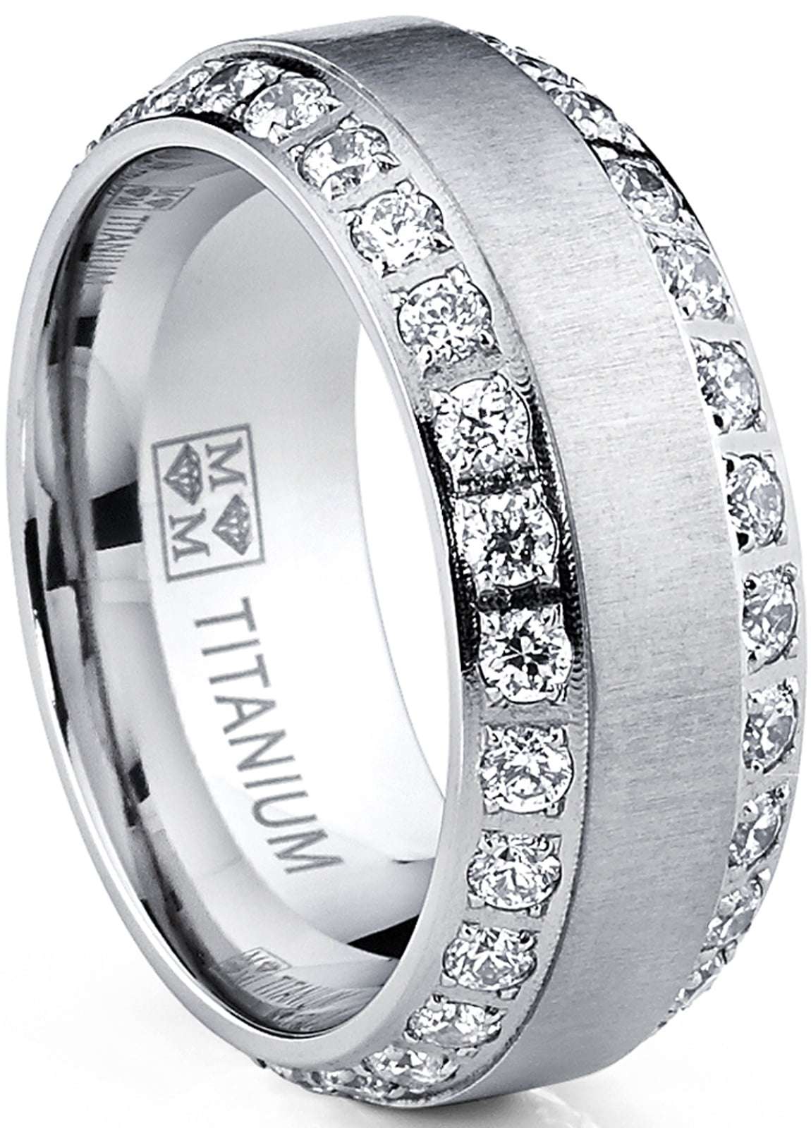 Metal Masters 1.8Ct. Mens Titanium Dome Brushed Finished Wedding Band ...